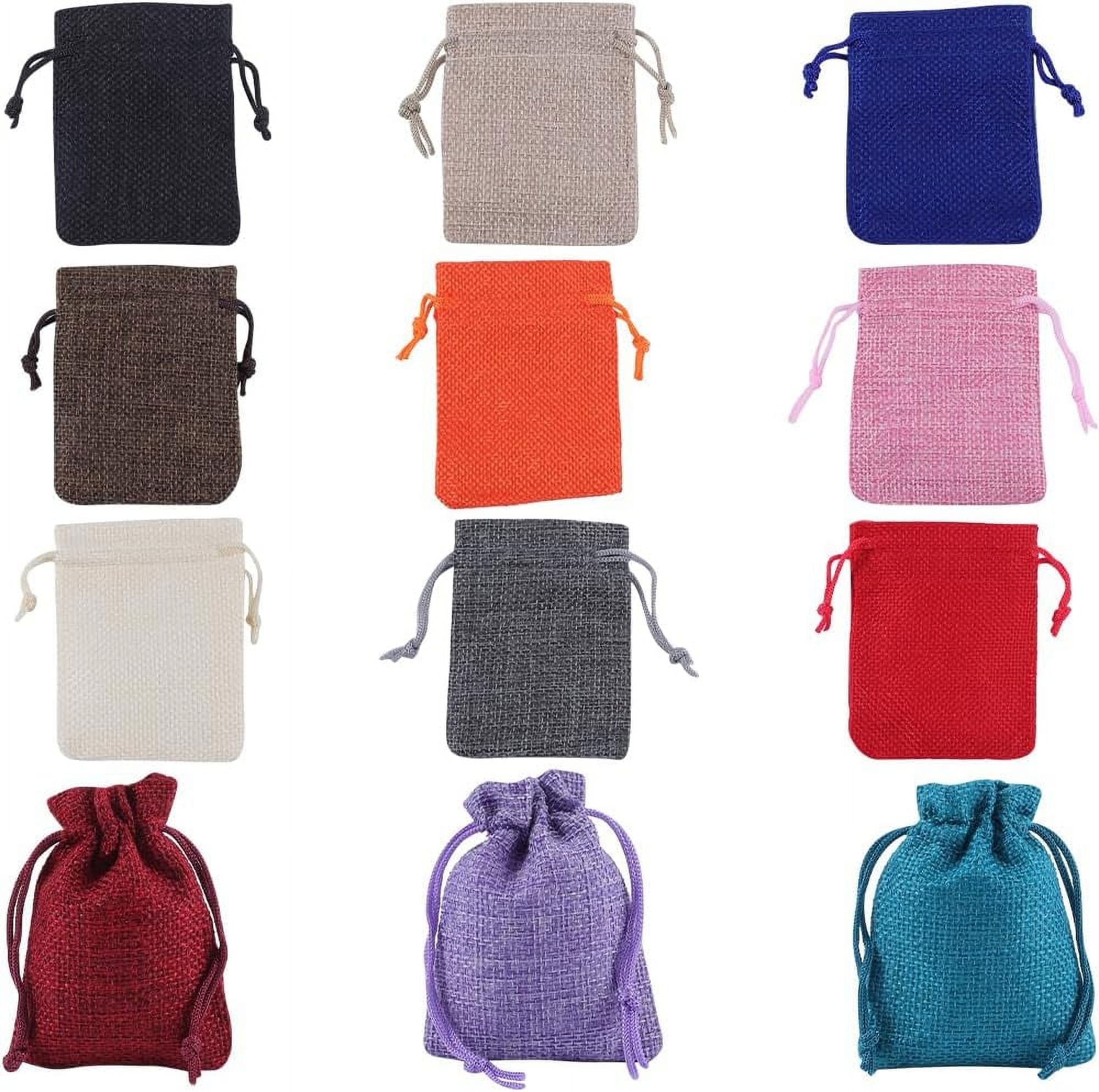 24Pcs Burlap Gift Bags with Drawstring 12 Colors Linen Sacks Pouches ...