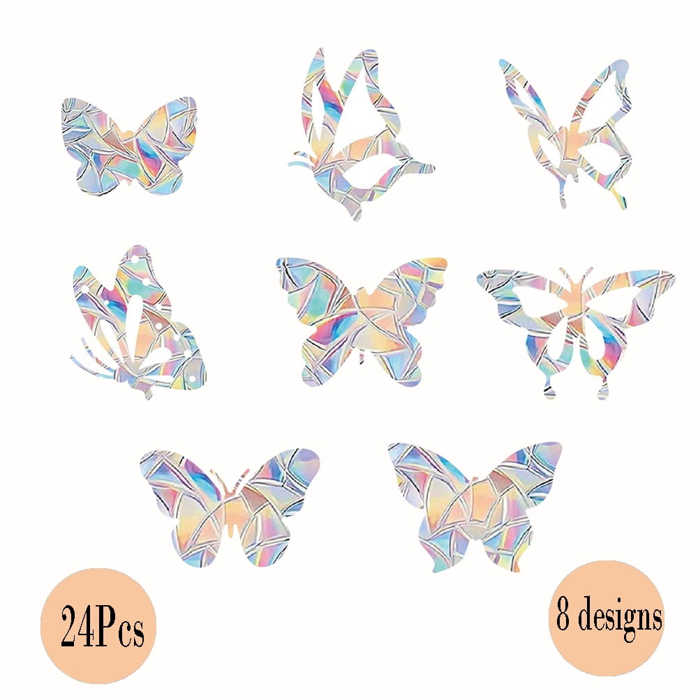 24Pcs Butterfly Shape Anti-Collision Window Decals to Save Birds From ...