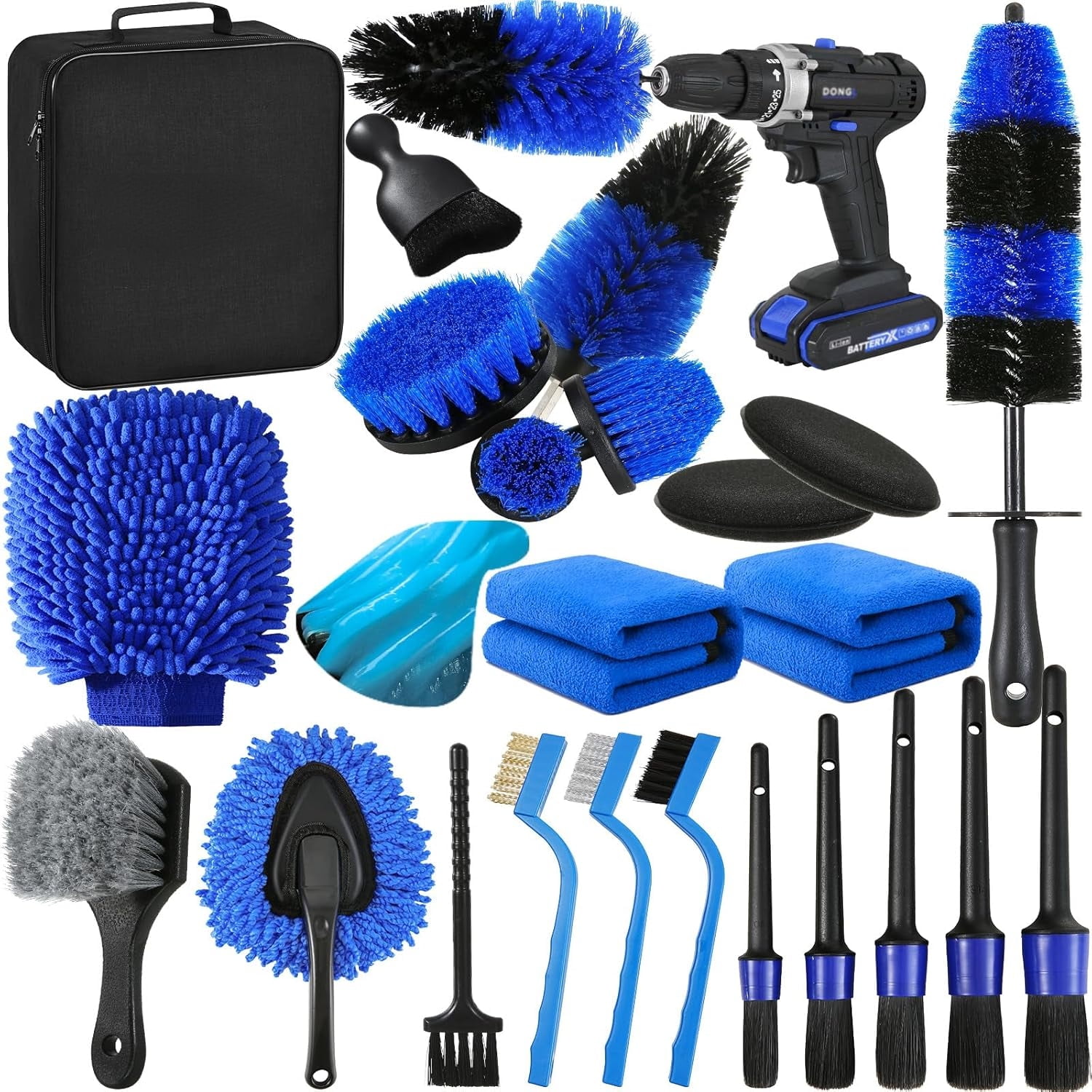 24Pcs Car Detailing Kit, Car Detailing Brush Set, Car Wash Cleaning Kit ...