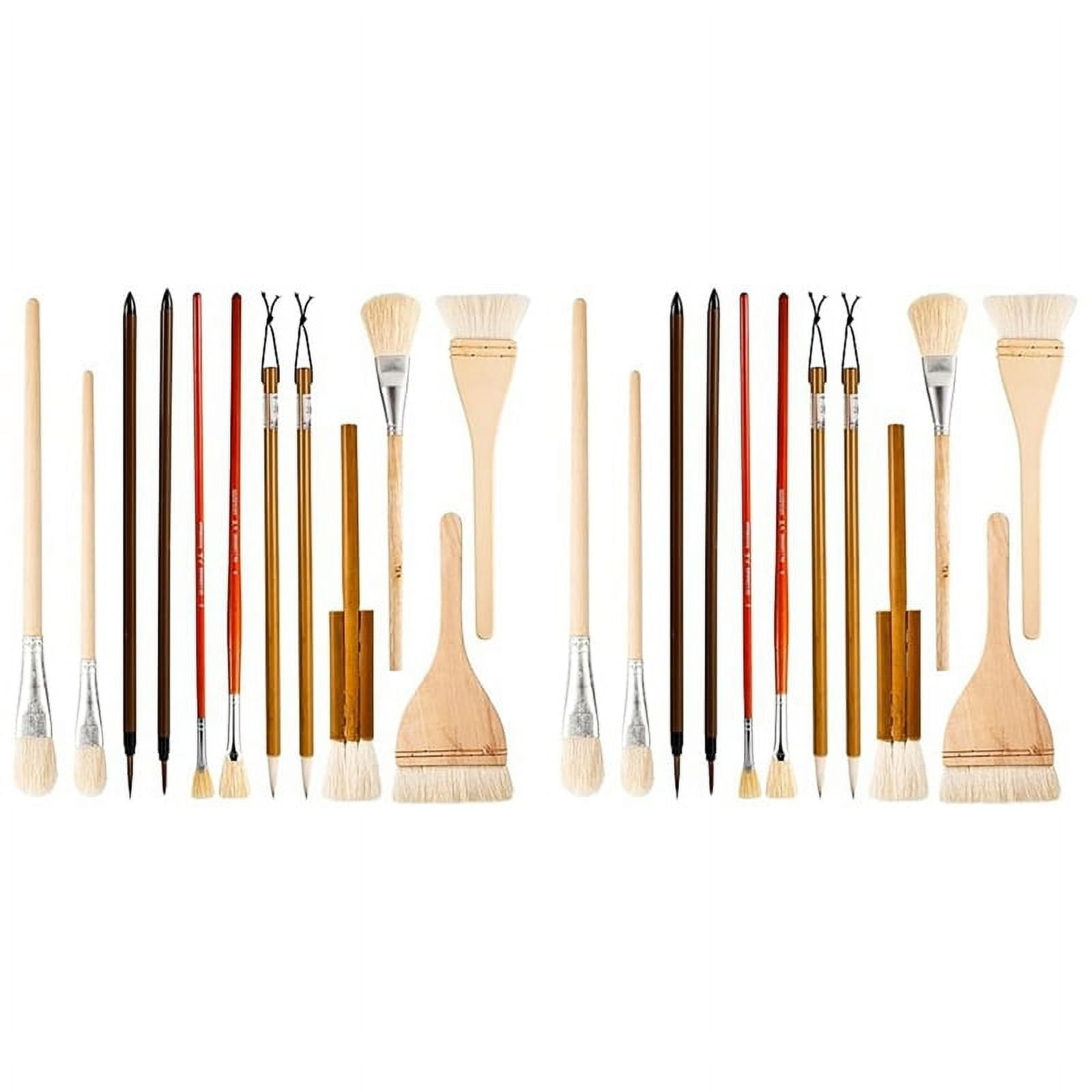 24Pcs Ceramic Glaze Brush Set,Pottery Glaze Brushes Acrylic Watercolor ...