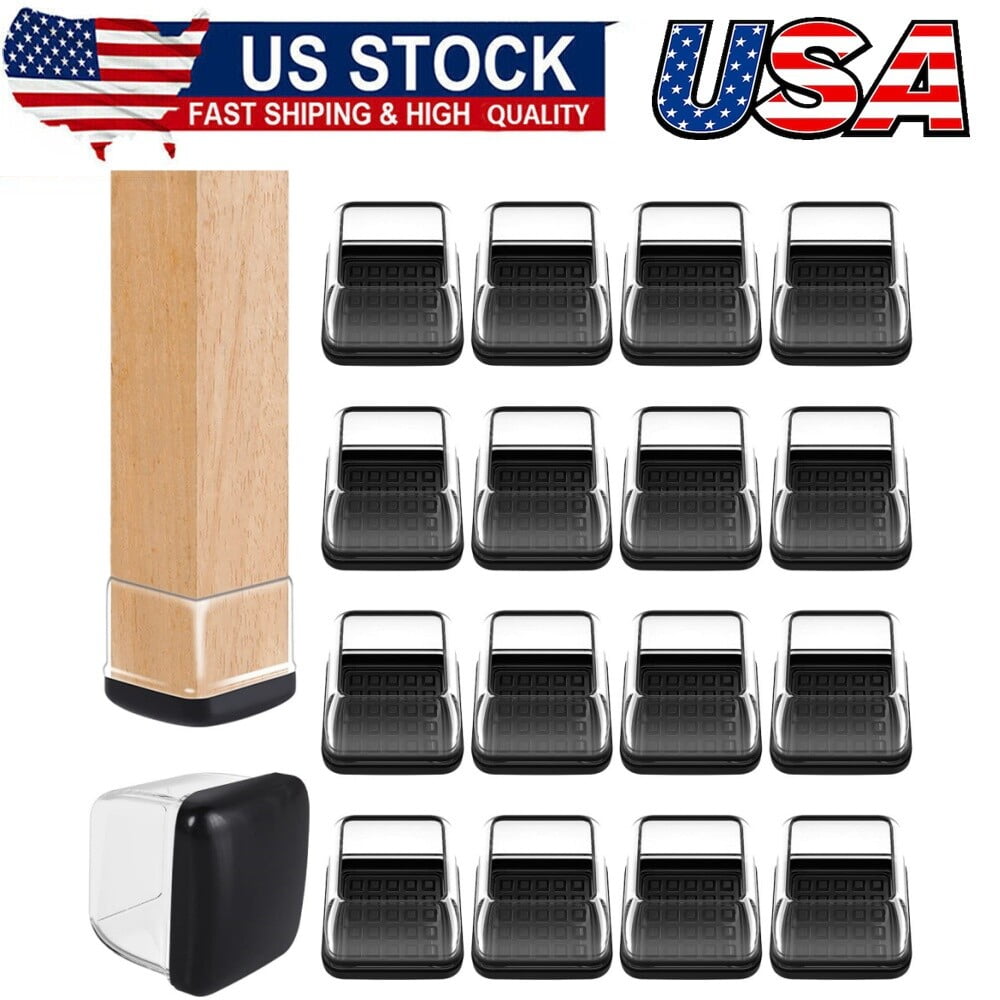 24Pcs Chair Leg Sliders for Carpet,Square Chair Glides,Furniture Leg ...