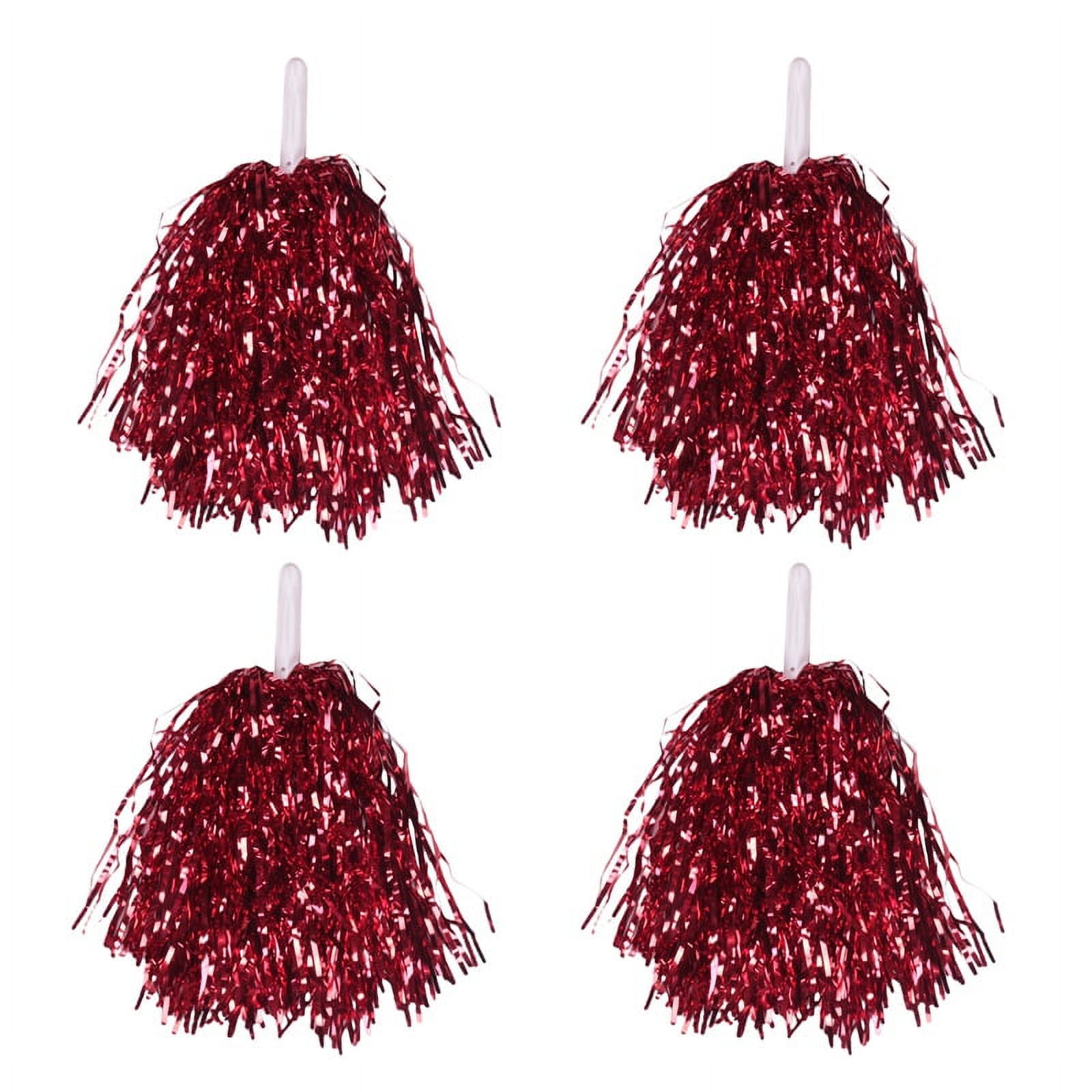 24Pcs Cheerleading Pom Poms Metallic Foil Cheer Pom Poms with Plastic ...