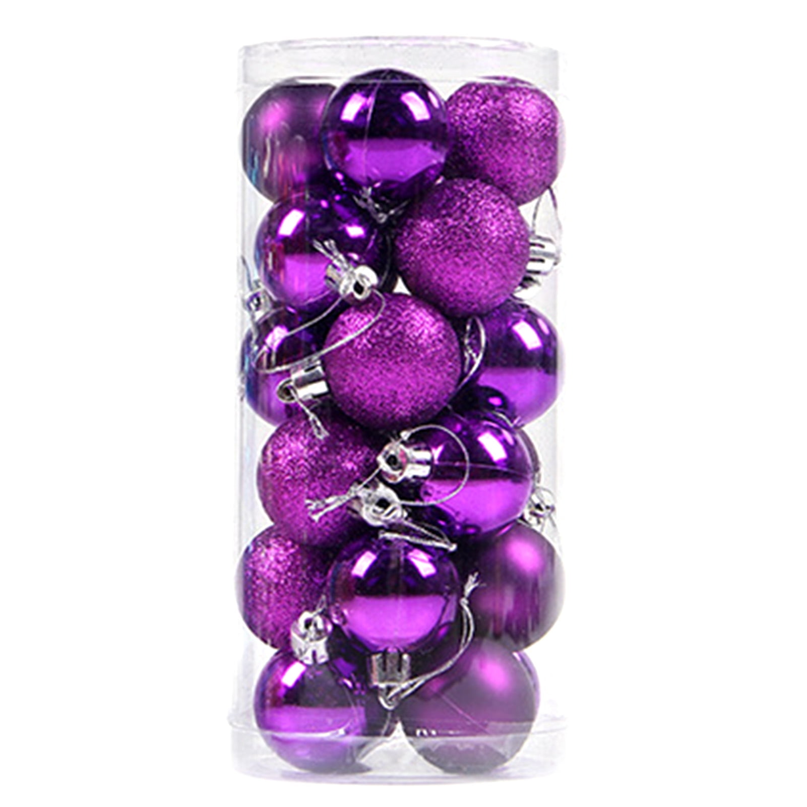 24Pcs Christmas Ball Glitter Festive Plastic Eye-catching Attractive ...