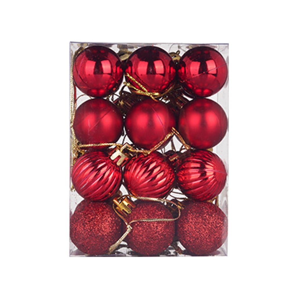 24Pcs Christmas Balls Ornament Mini Shatterproof Christmas Xmas Tree ...