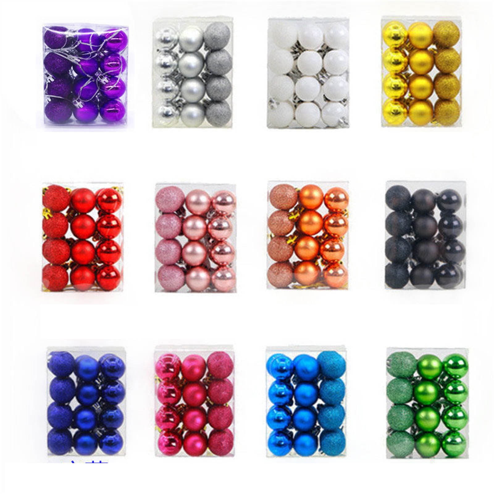 24Pcs Christmas Balls Ornaments for Xmas Christmas Tree - Shatterproof Christmas Tree ...