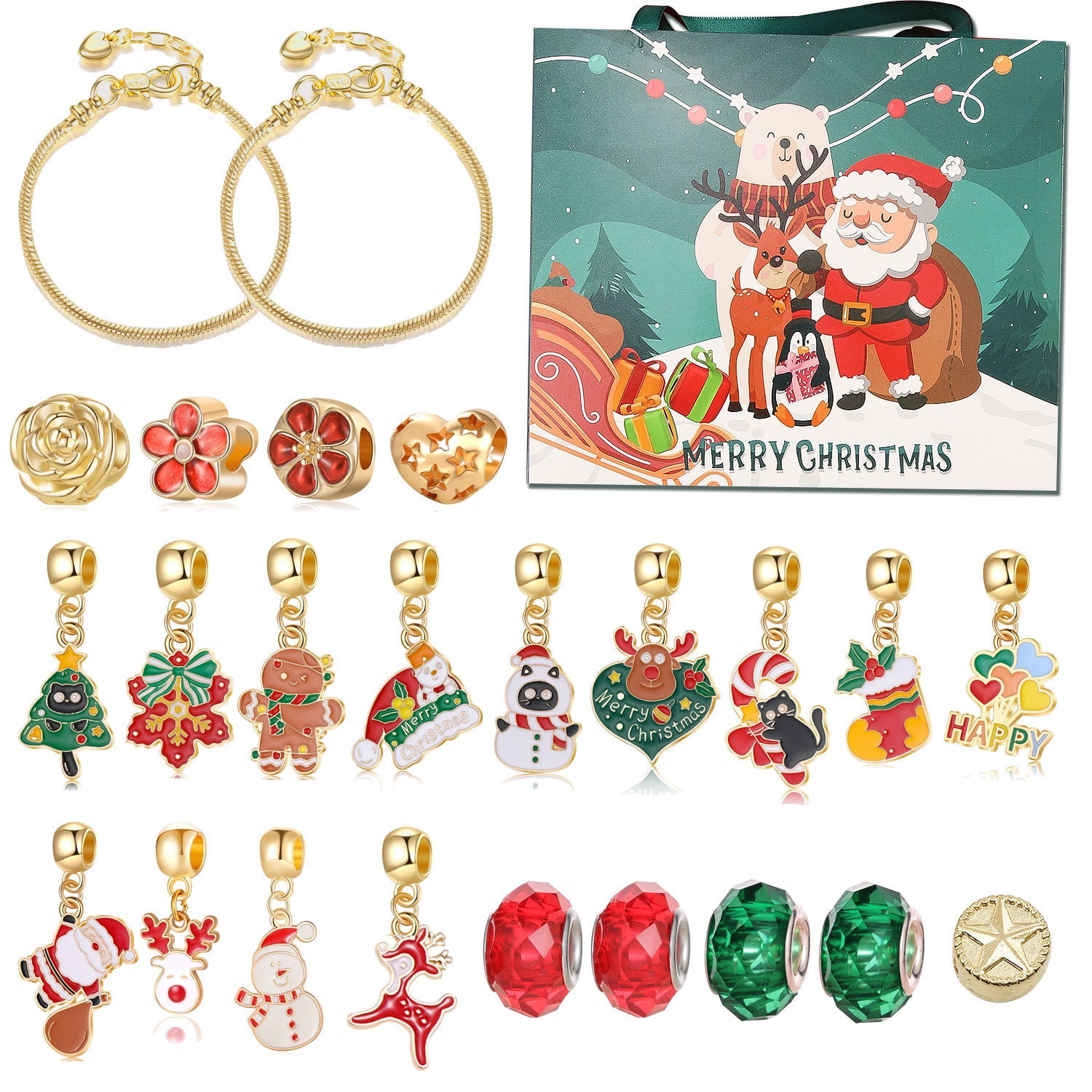24Pcs Christmas Bracelets Blind Boxes, Creative Christmas Jewelry ...