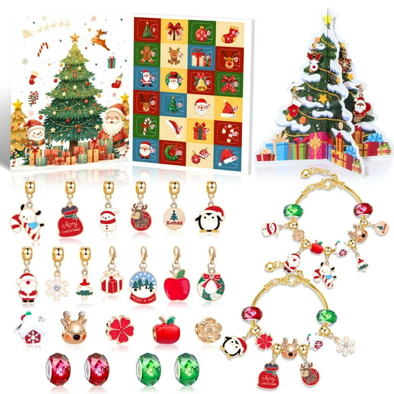 24Pcs Christmas Bracelets Countdown Clocks, Funny Jewelry Advent ...