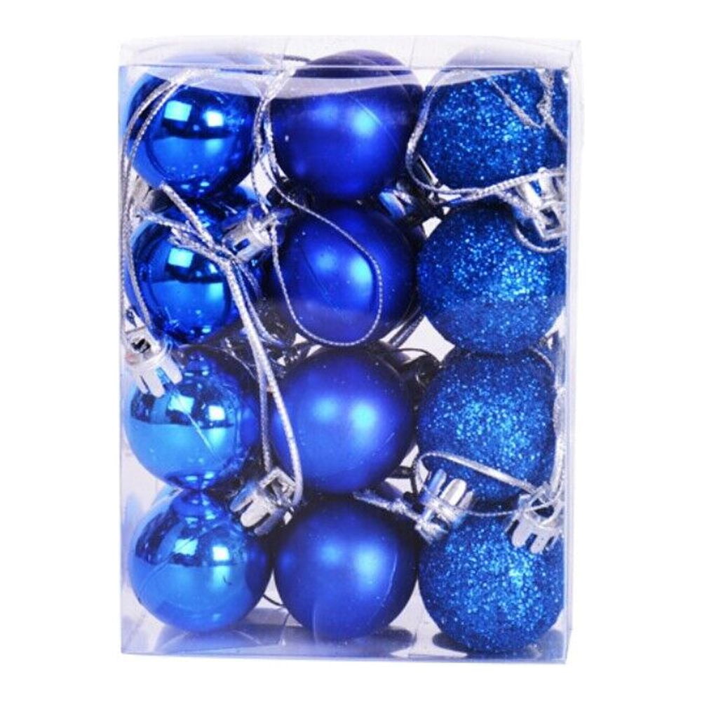 24Pcs Christmas Glitter Balls Ornaments Xmas Tree Ball Hanging Party ...