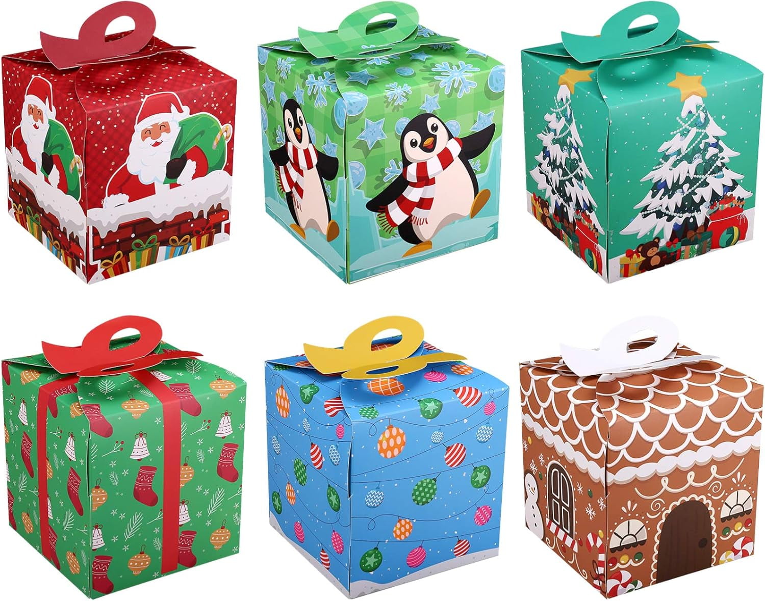 24Pcs Christmas Goodie Boxes Christmas Gift boxes for Cookies, Foldable ...