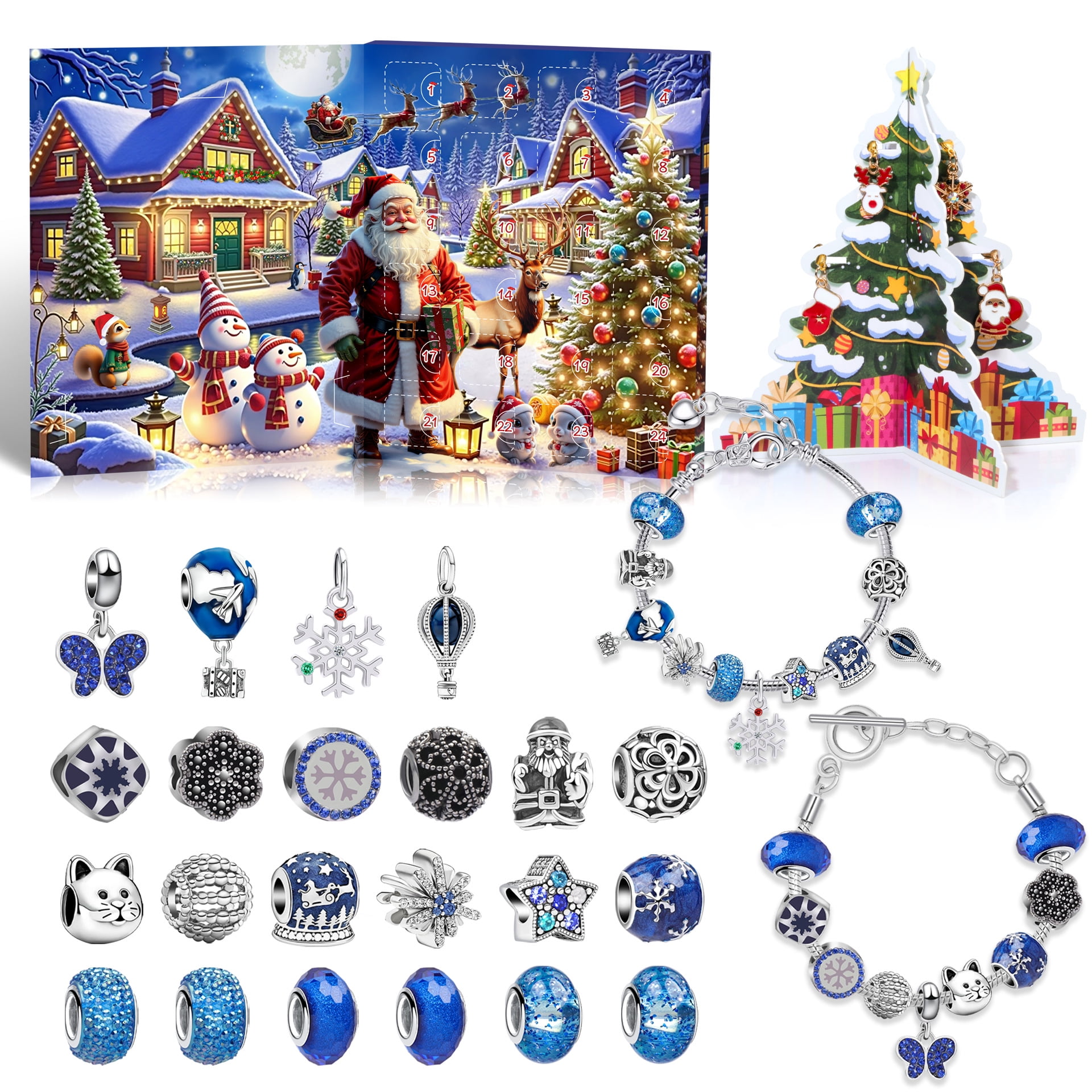 24Pcs Christmas Jewelry Advent Calendars, Exquisite Christmas Bacelets ...