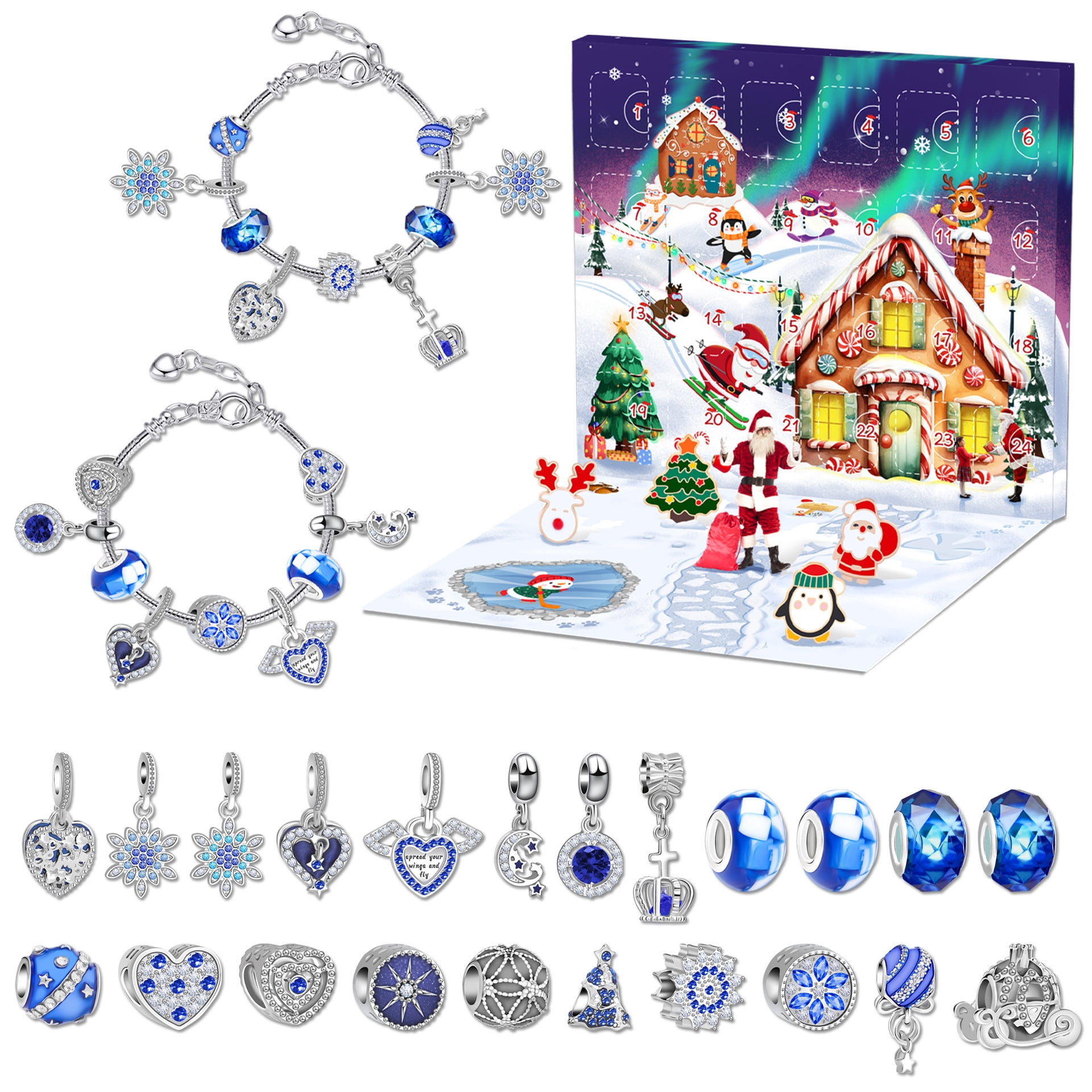 24Pcs Christmas Jewelry Advent Calendars, Exquisite Christmas Bacelets ...