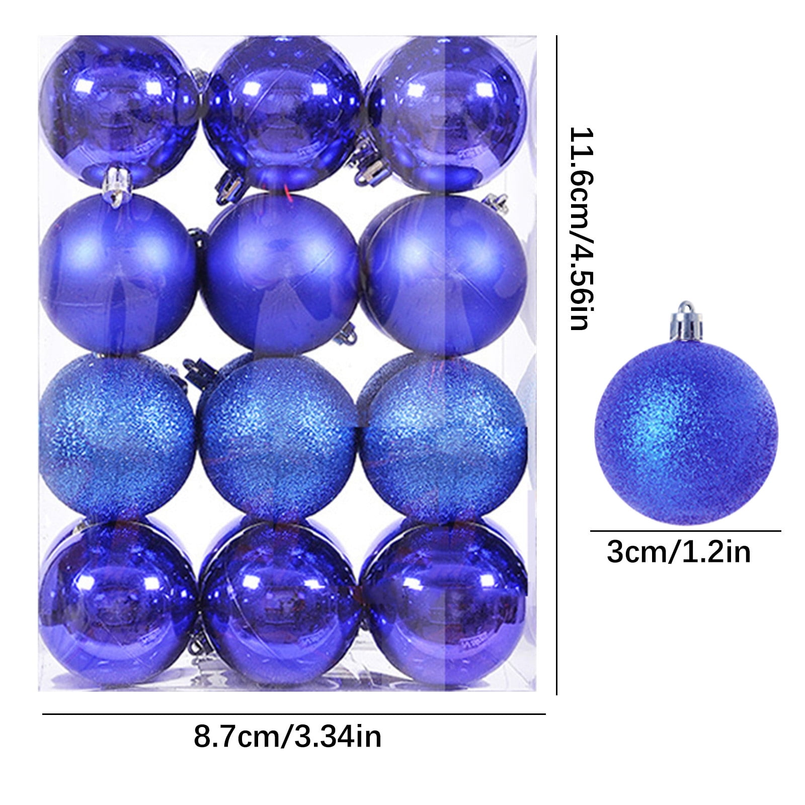 24Pcs Christmas Tree Balls Ornaments for Xmas Christmas Tree 30mm/1.18 ...