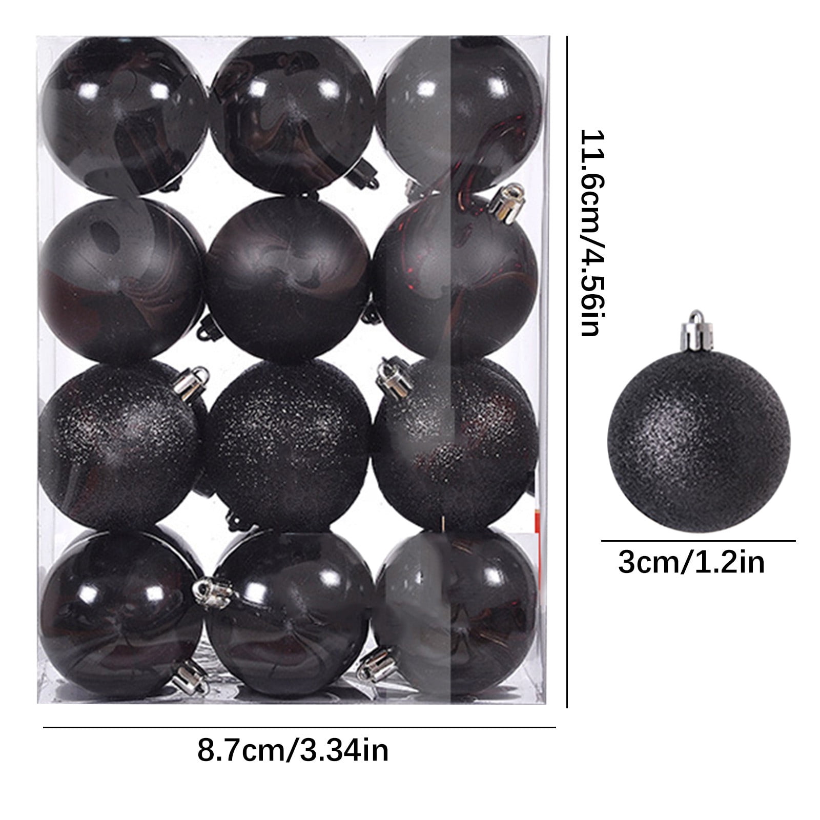 24PCS Christmas Tree Balls Ornament 3CM/1.18in, Shatterproof Xmas Home ...