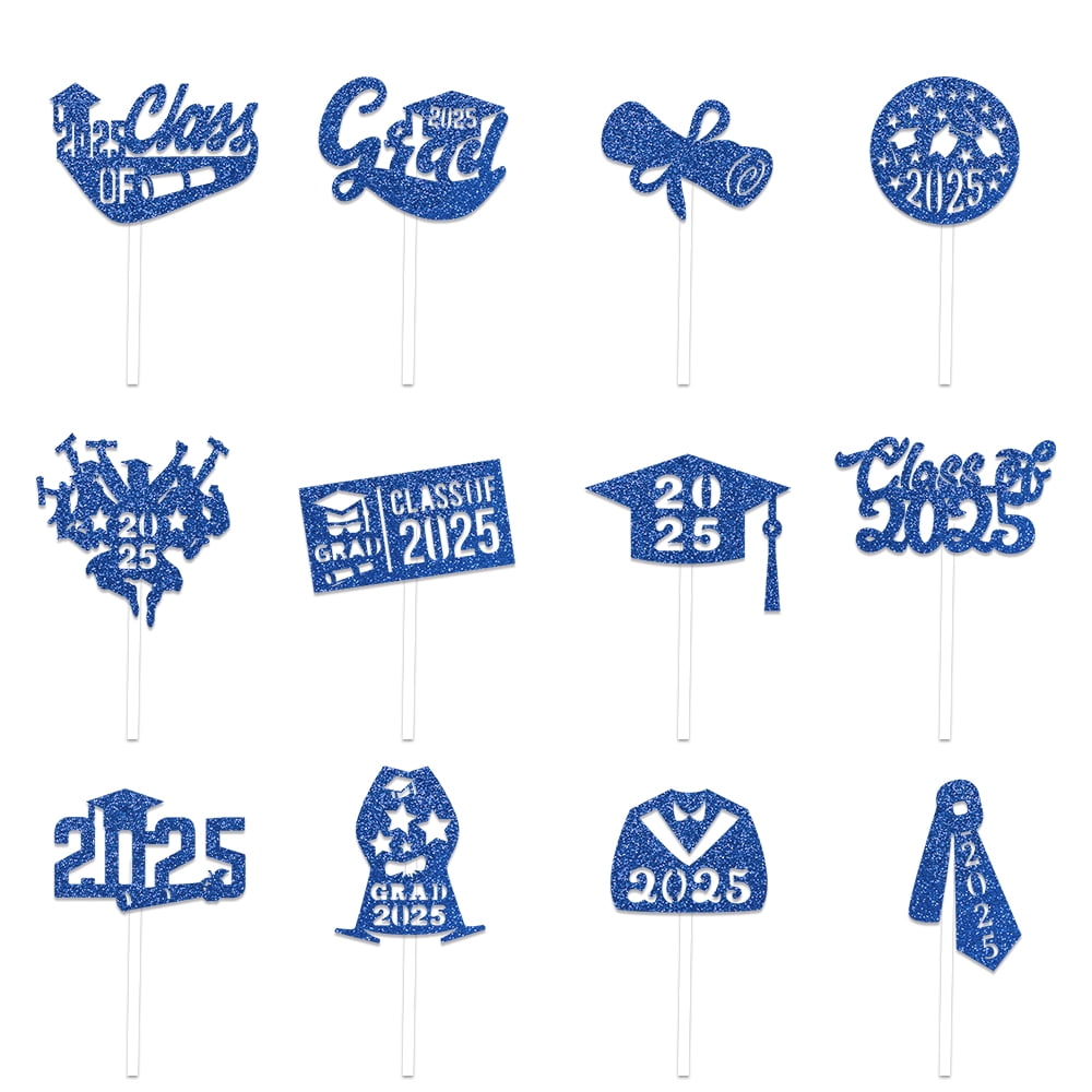 24Pcs Class of 2025 Cupcake Toppers, Graduation Party Decorations, 2025 ...