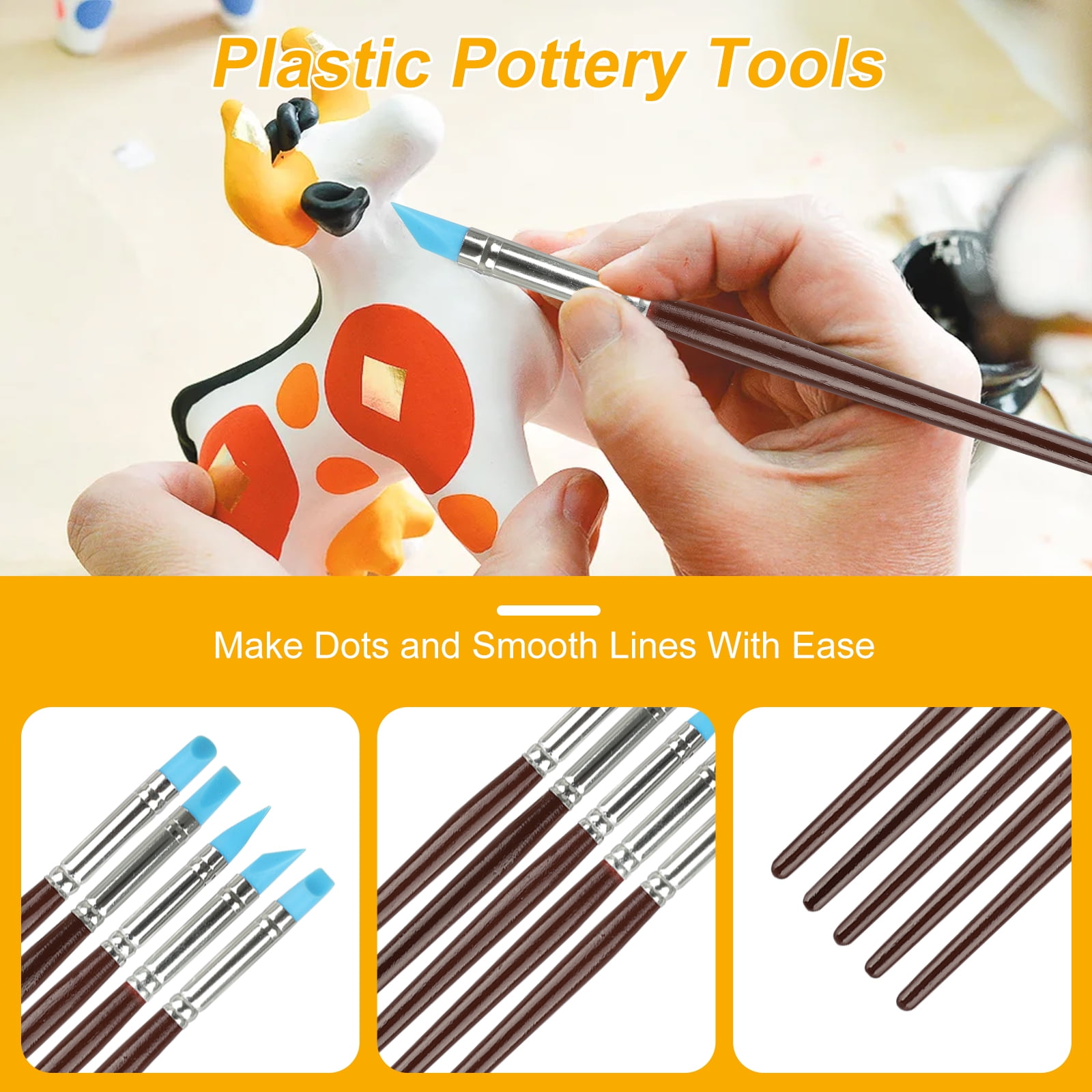 24Pcs Clay Tools Kit, Modeling Pottery Clay Sculpting Tools Kits, Polymer Clay Tools Set for DIY ...