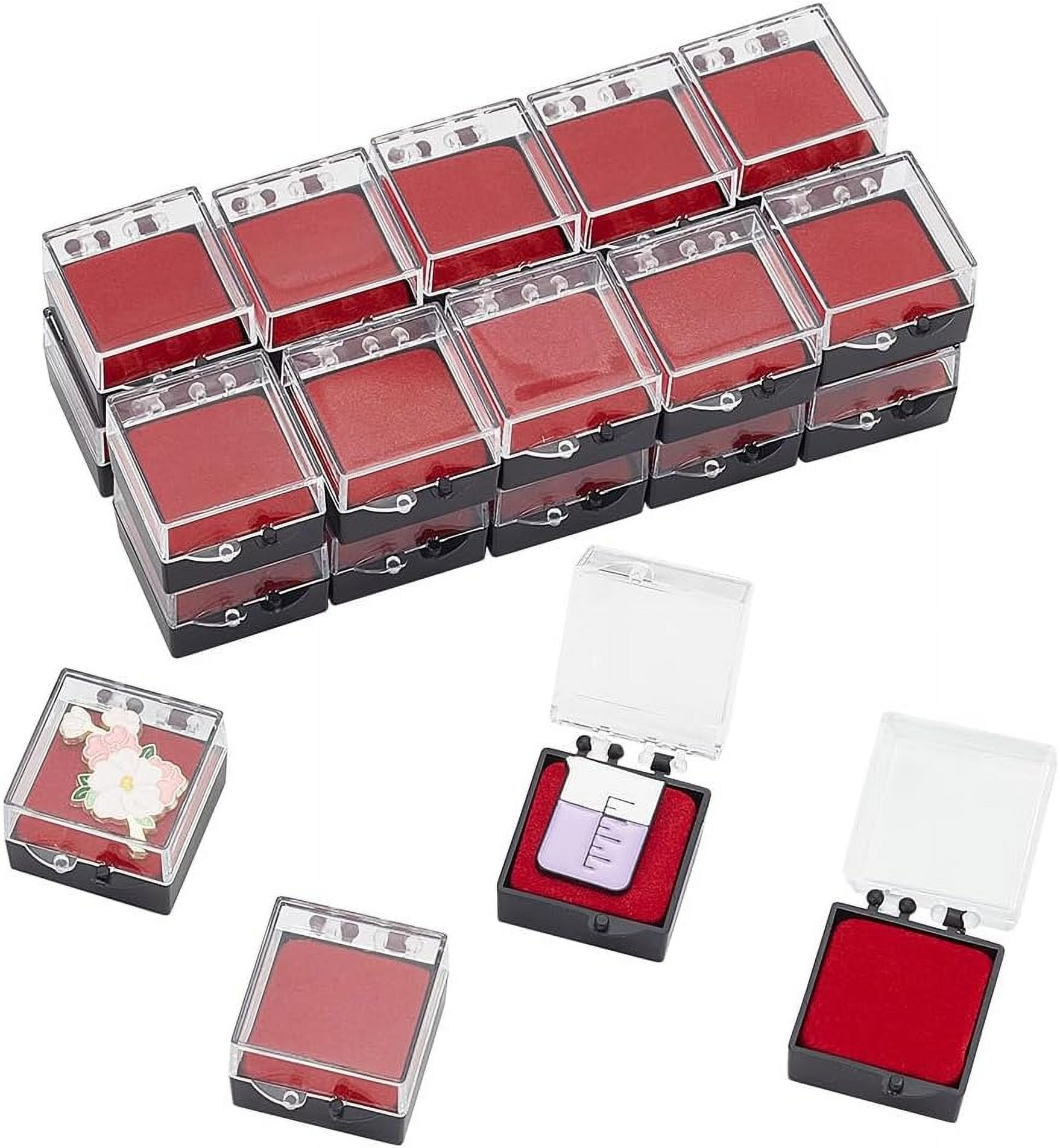 24Pcs Clear Badge Display Box 38mm Plastic Badge Storage Cases Brooch ...