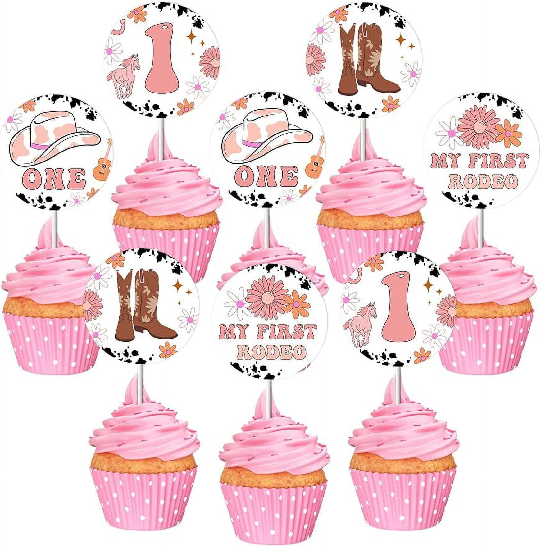 24Pcs Cowgirl 1st Rodeo Cupcake Toppers, My First Rodeo Birthday Cake ...