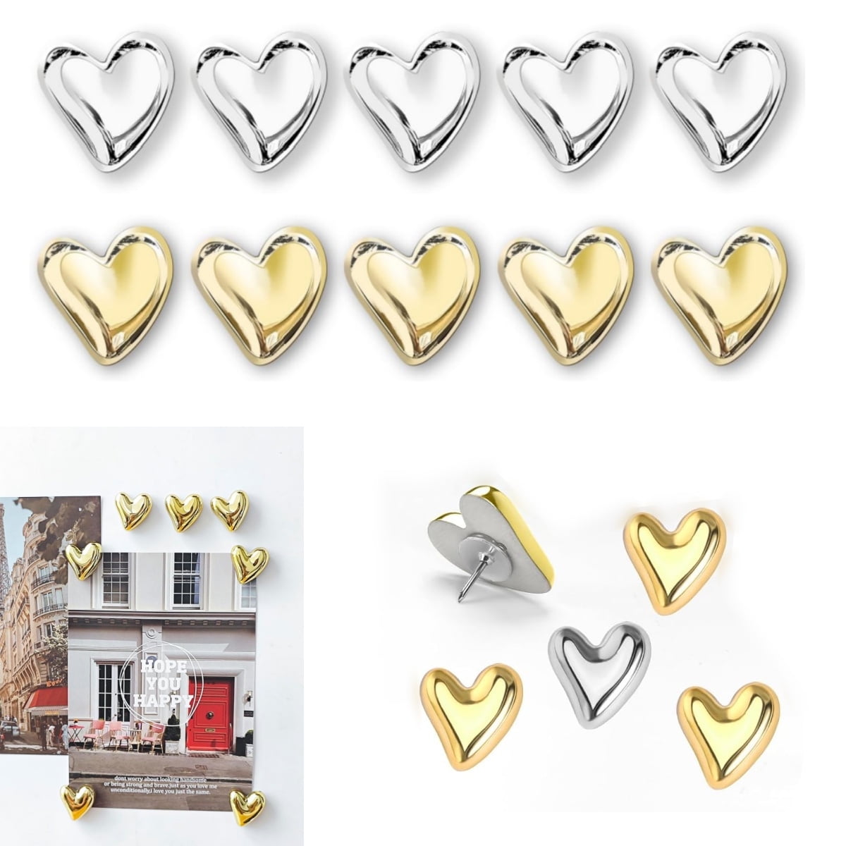 24Pcs Cute Push Pins,Reusable Plastic Push Pins for Cork Board,QZS ...