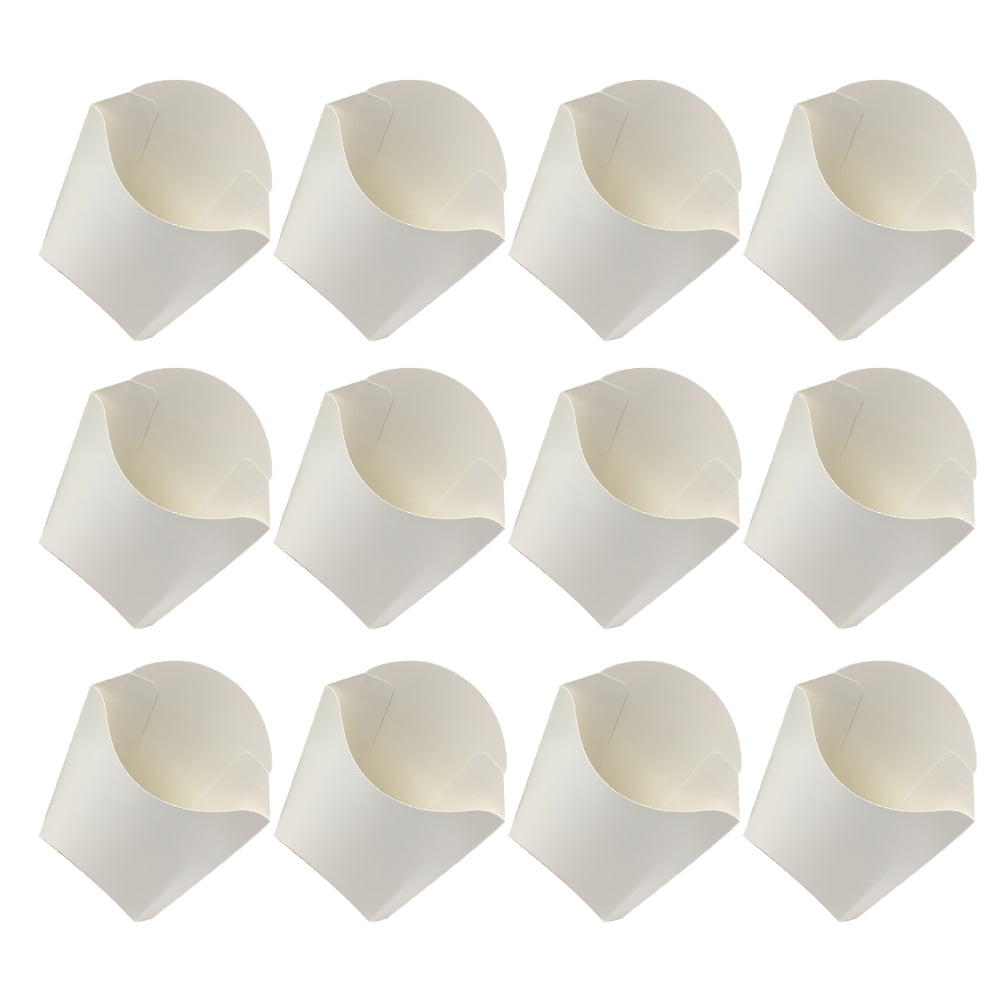 24Pcs Disposable French Fry Cups White Paper Snack Containers French ...