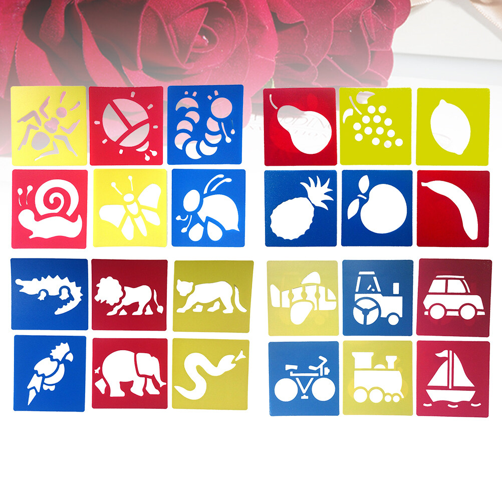 24Pcs Drawing Stencils Set Painting Stencils Drawing Scale Template for ...