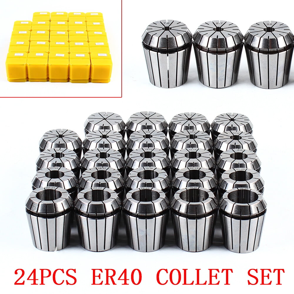 24Pcs ER40 Collet Set Metric Size High Precision Spring Clamping ...