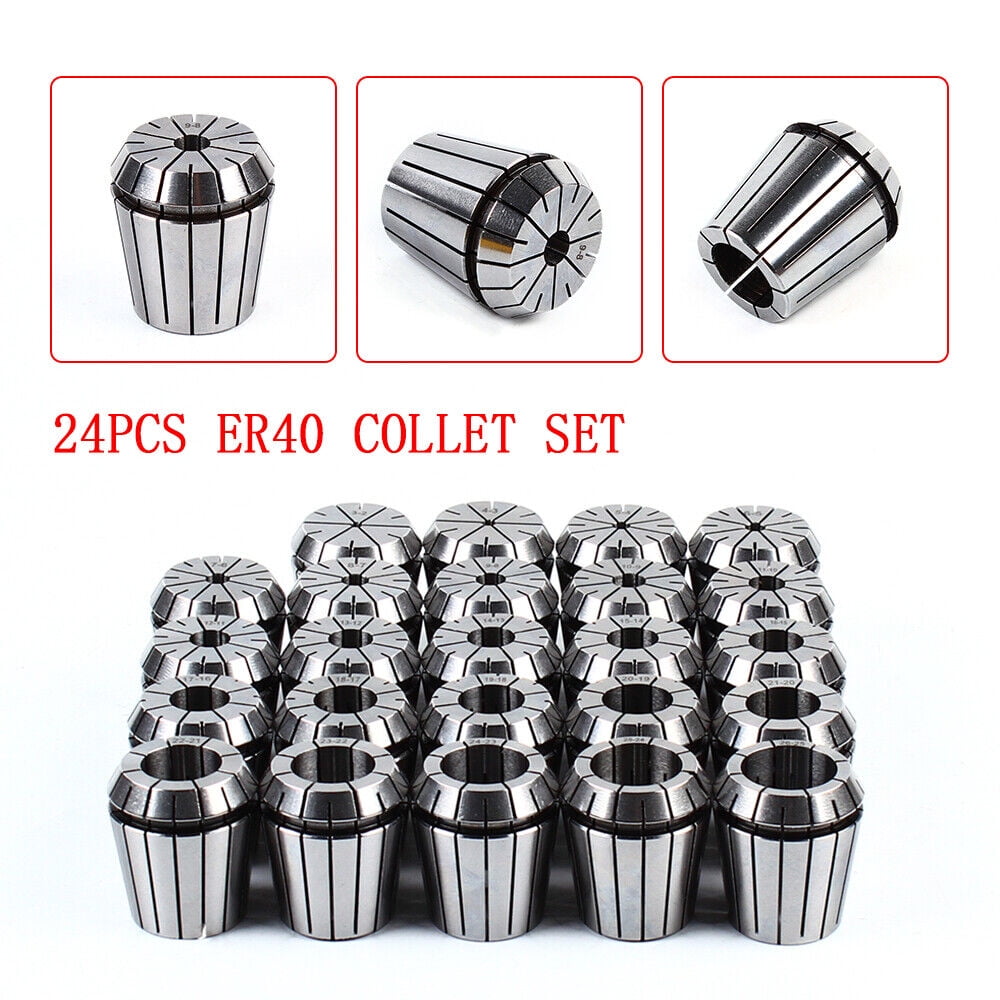 24Pcs ER40 Collet Set Metric Size High Precision Spring Clamping ...