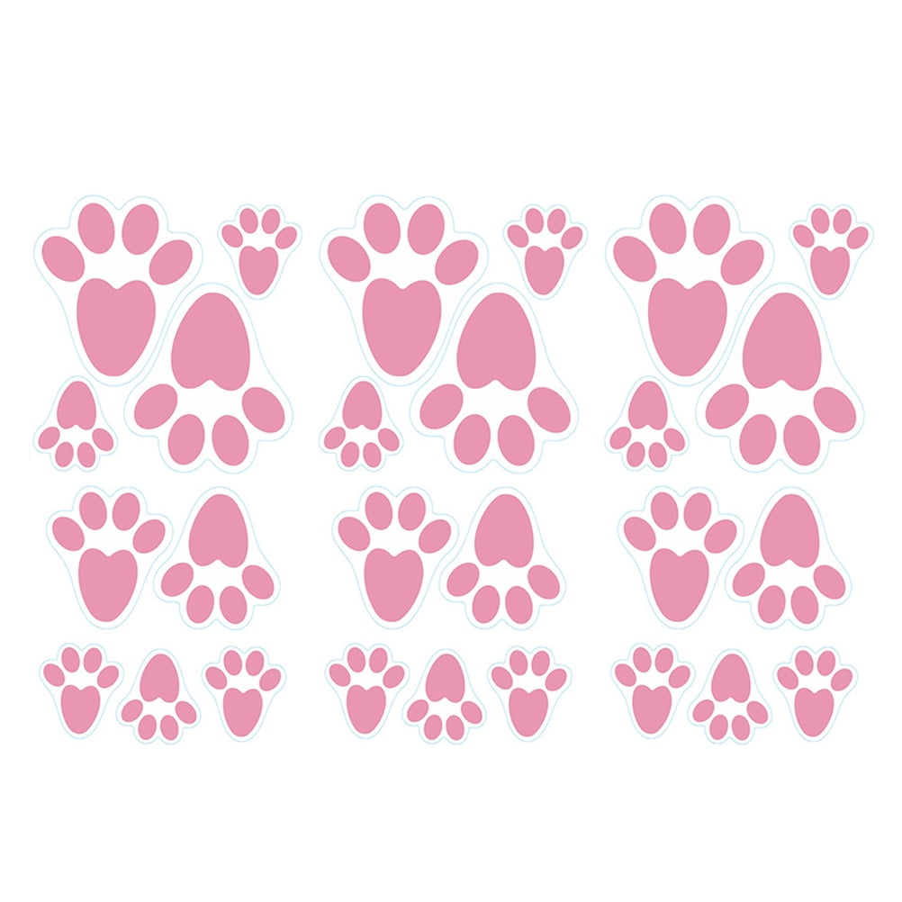 24Pcs Easter Stickers Bunny Footprints Floor Decals Rabbit Footprints ...