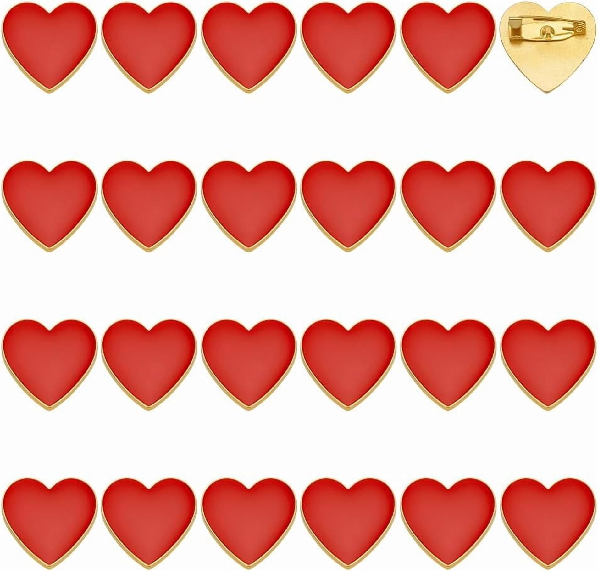 24Pcs Enamel Pins Alloy Brooches for Backpack Clothes Heart Red 25 ...