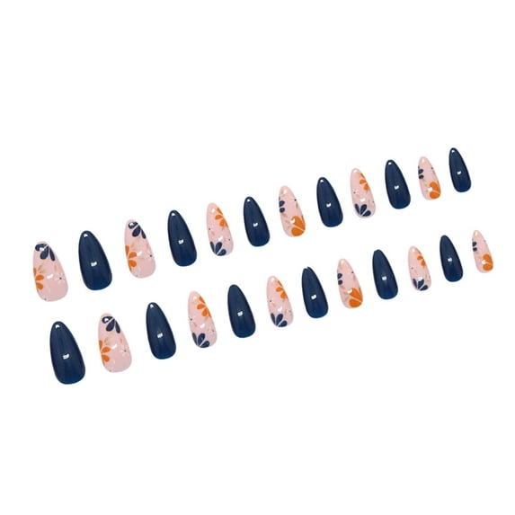 24Pcs Fake Nails Glues on Nails False Nails Acrylic Nails Artificial ...