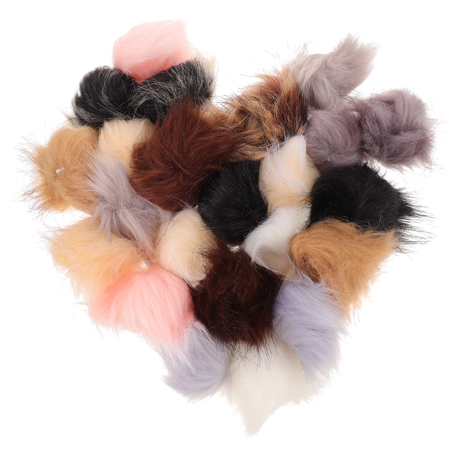 24Pcs Faux Fur Pom Pom Balls DIY Fluffy Pom Pom Clothes Bag Pom Pom for ...