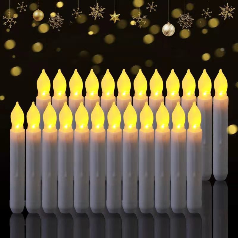 24Pcs Flamelesss LED Taper Candles, Battery Operated Floating Candles ...