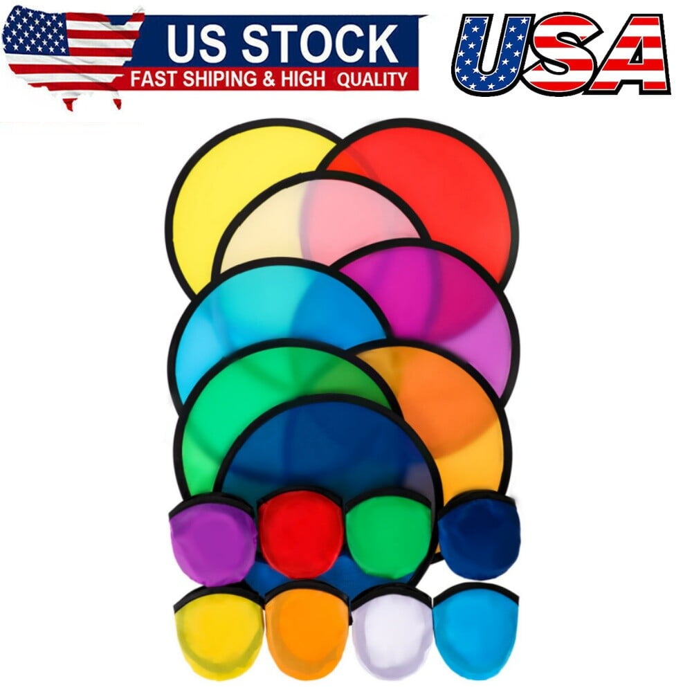 24Pcs Foldable Flying Disc Fans Set Beach Flying Disc for Party Gift ...