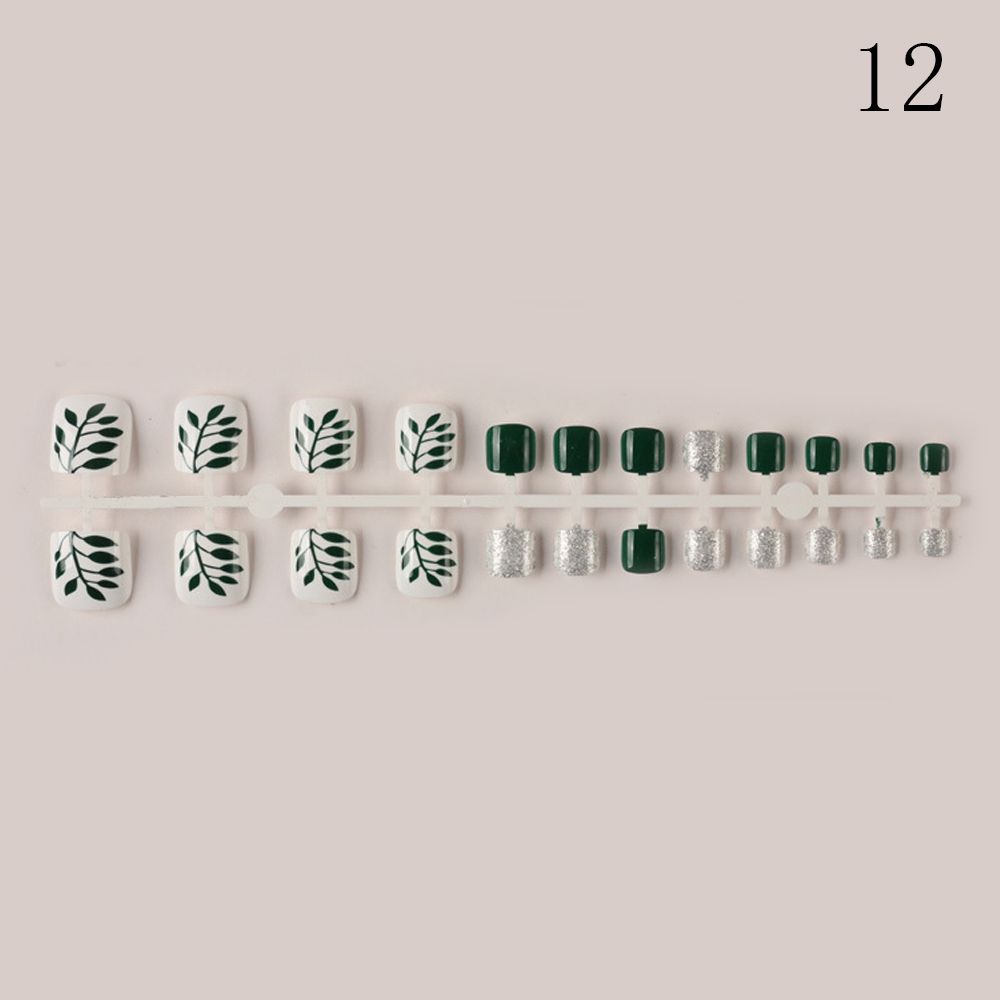 24Pcs Full Cover Fake Toenails Short Square Wearable Toe Nails with ...