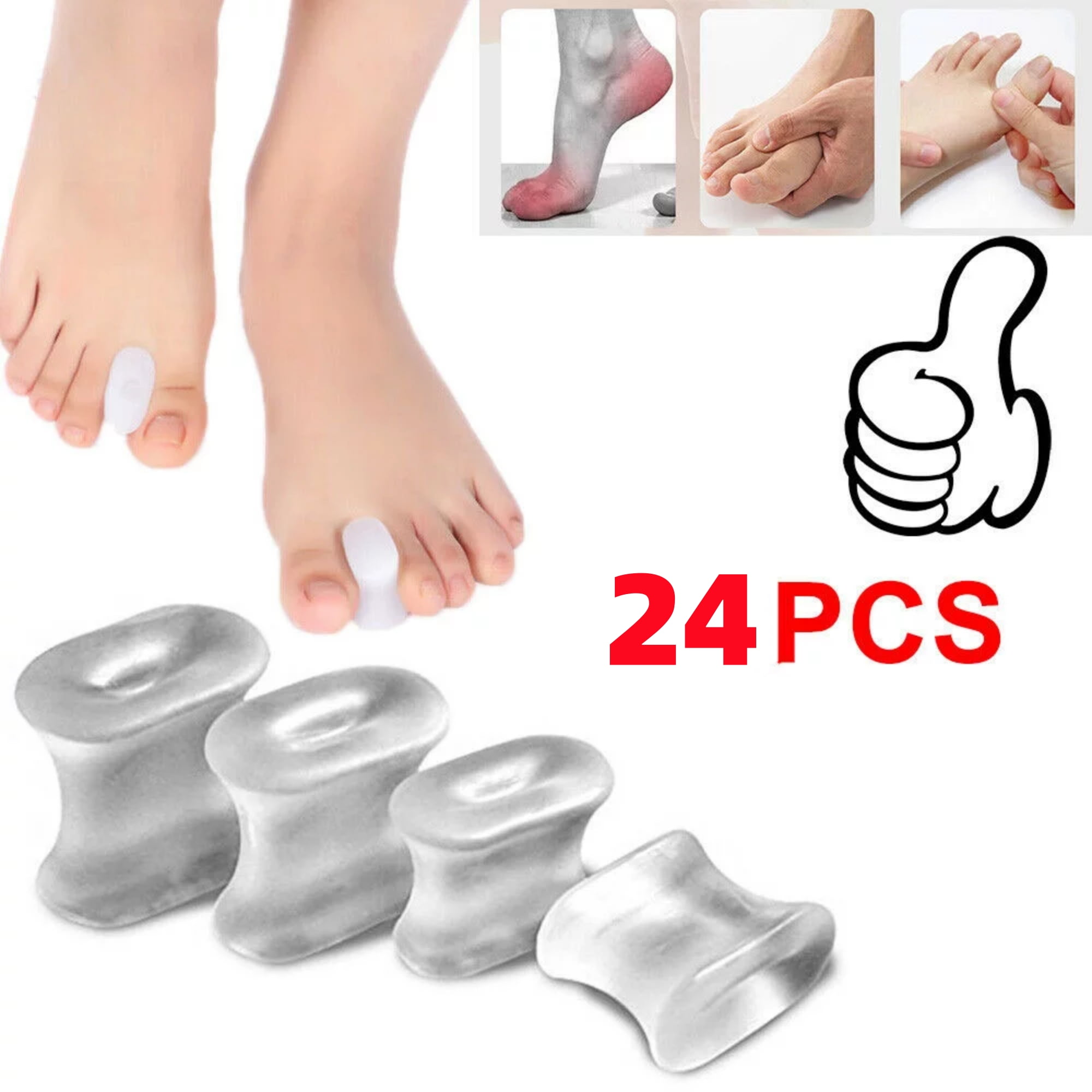 24Pcs G·PEH Silicone Gel Toe Separator Orthotics Bunion Toes Spacer ...