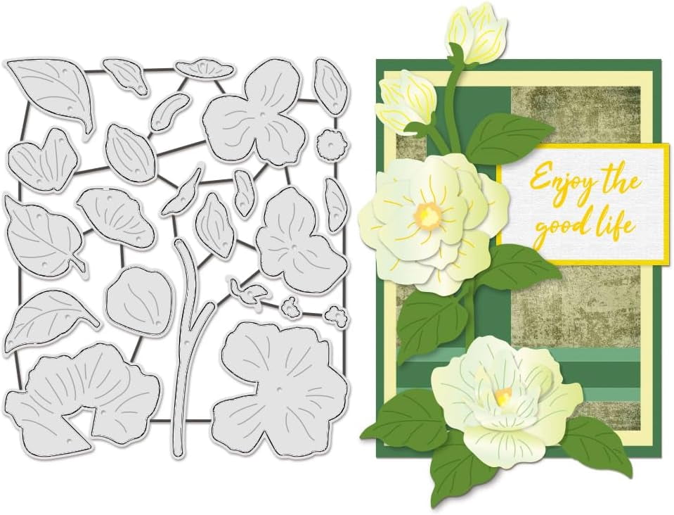 24Pcs Gardenia Flower Metal Cutting Dies DIY for Card Making Paper ...