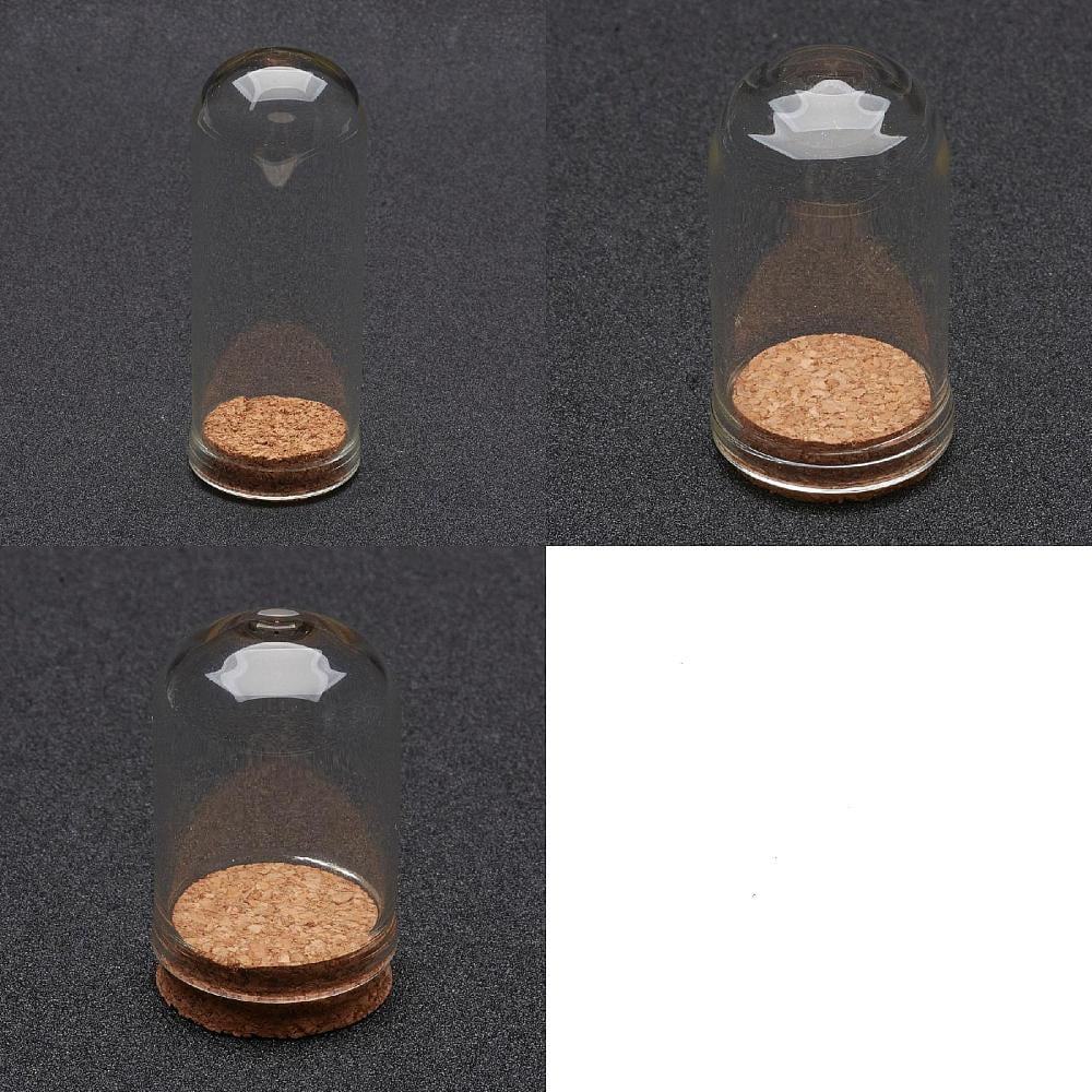 24Pcs Glass Dome Cloche Cover Bell Jar with Cork Base For Doll House ...