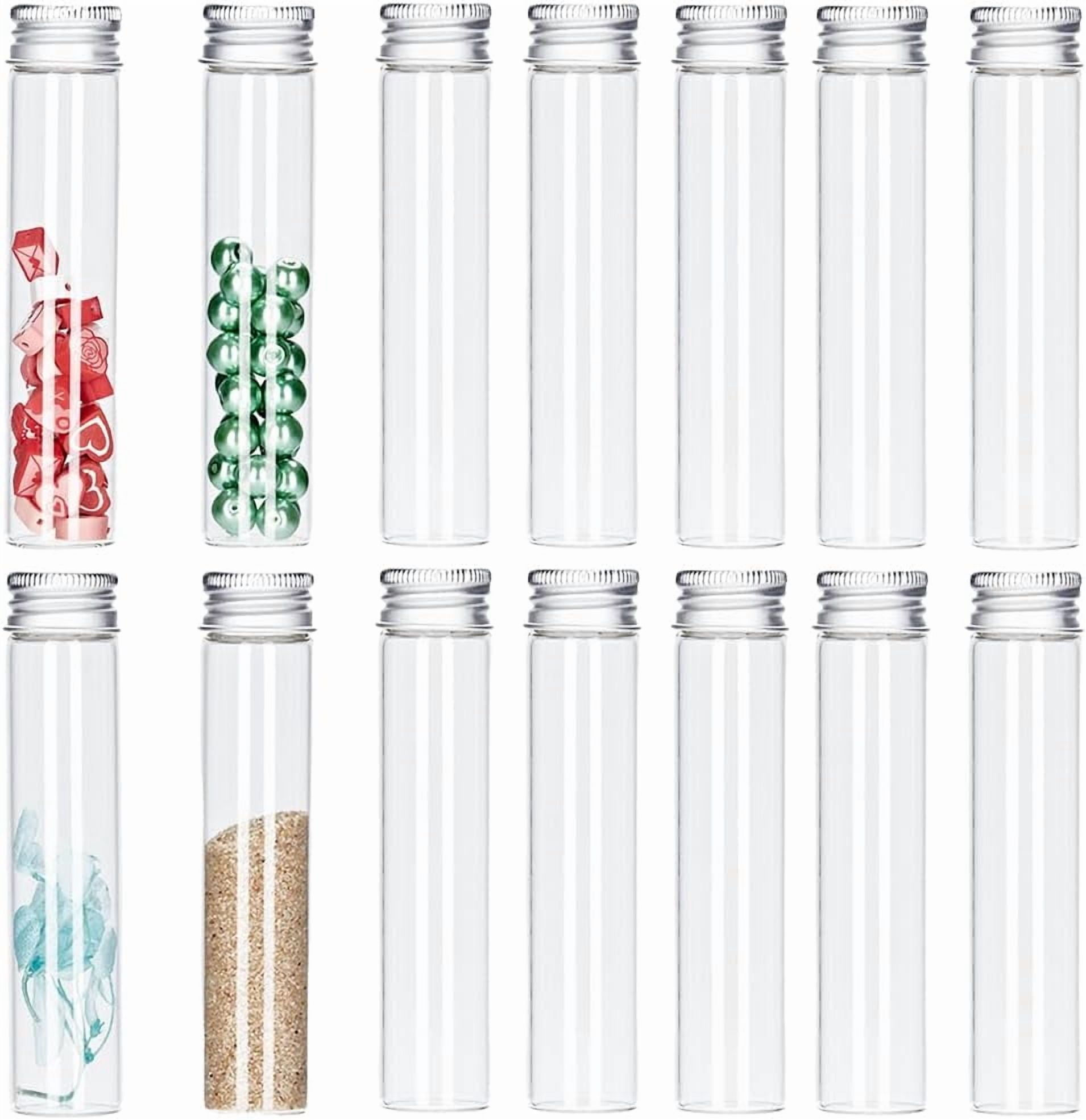 24Pcs Glass Vials Clear Jars Set 25ml Mini Glass Bottles with Aluminum ...