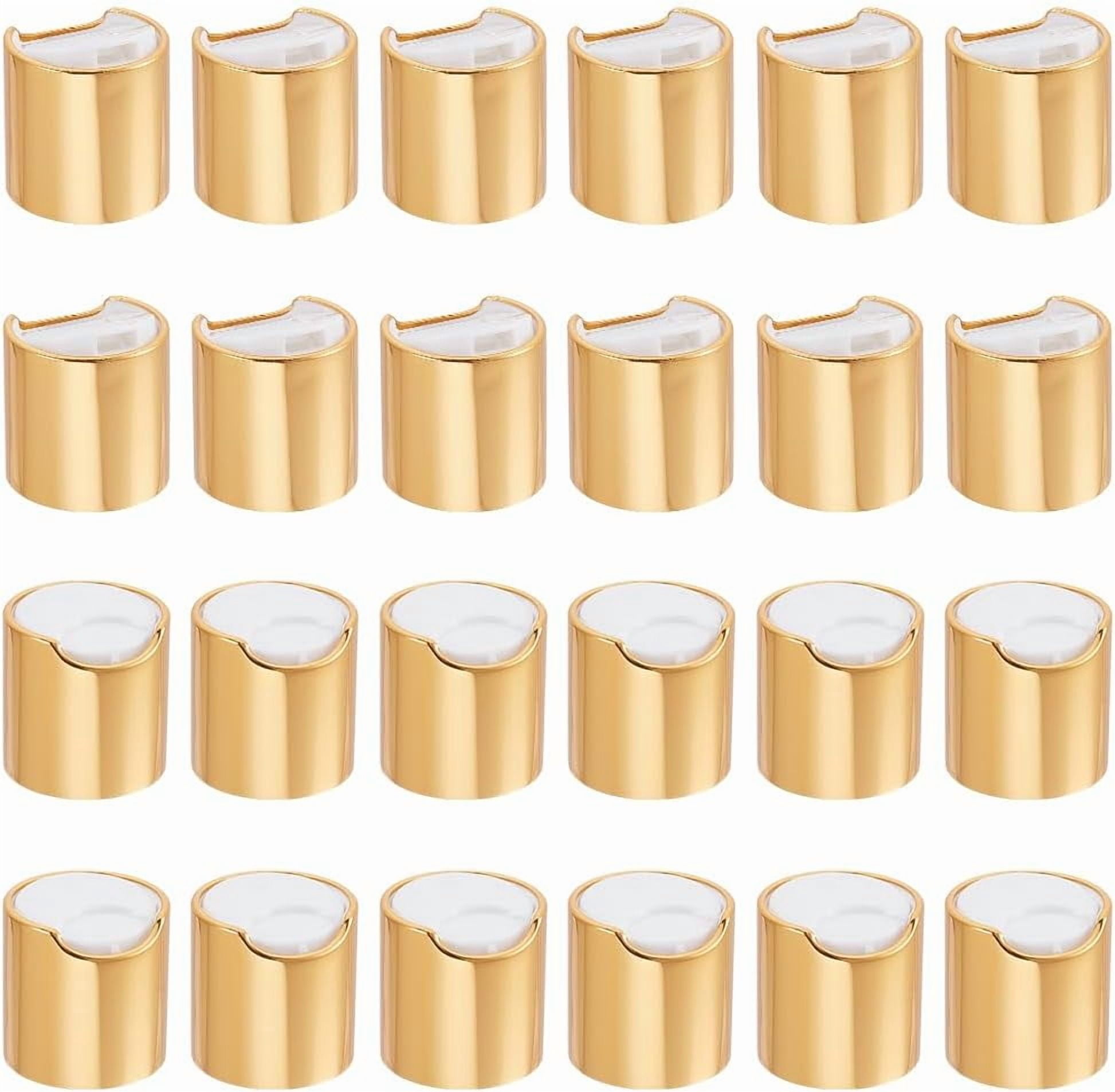 24Pcs Gold Aluminized Plastic Disc Top Caps 24/410 Aluminum Thread Cap ...