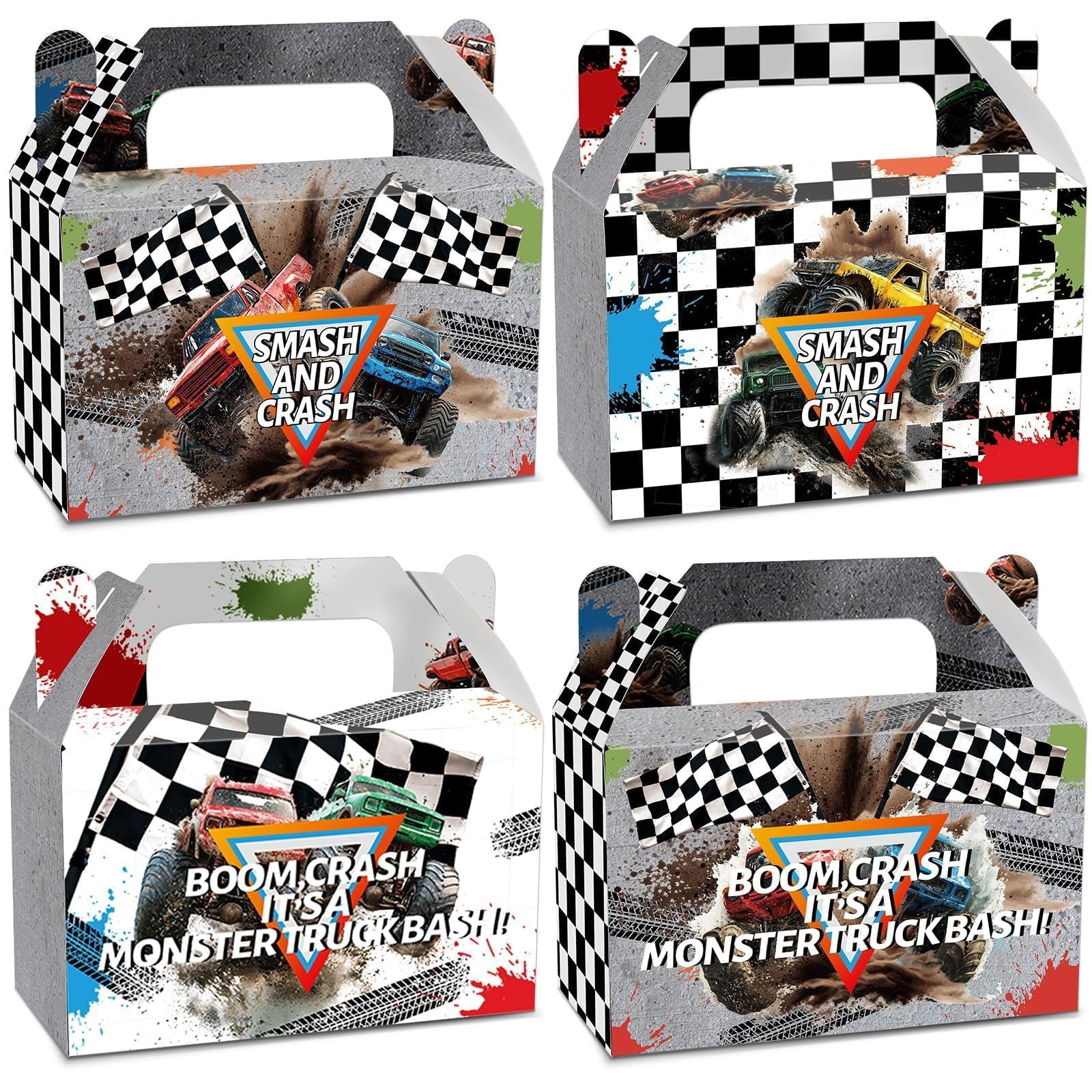 24Pcs Gray Monster Truck JKF25 Treat Boxes Smash Monster Truck Birthday ...