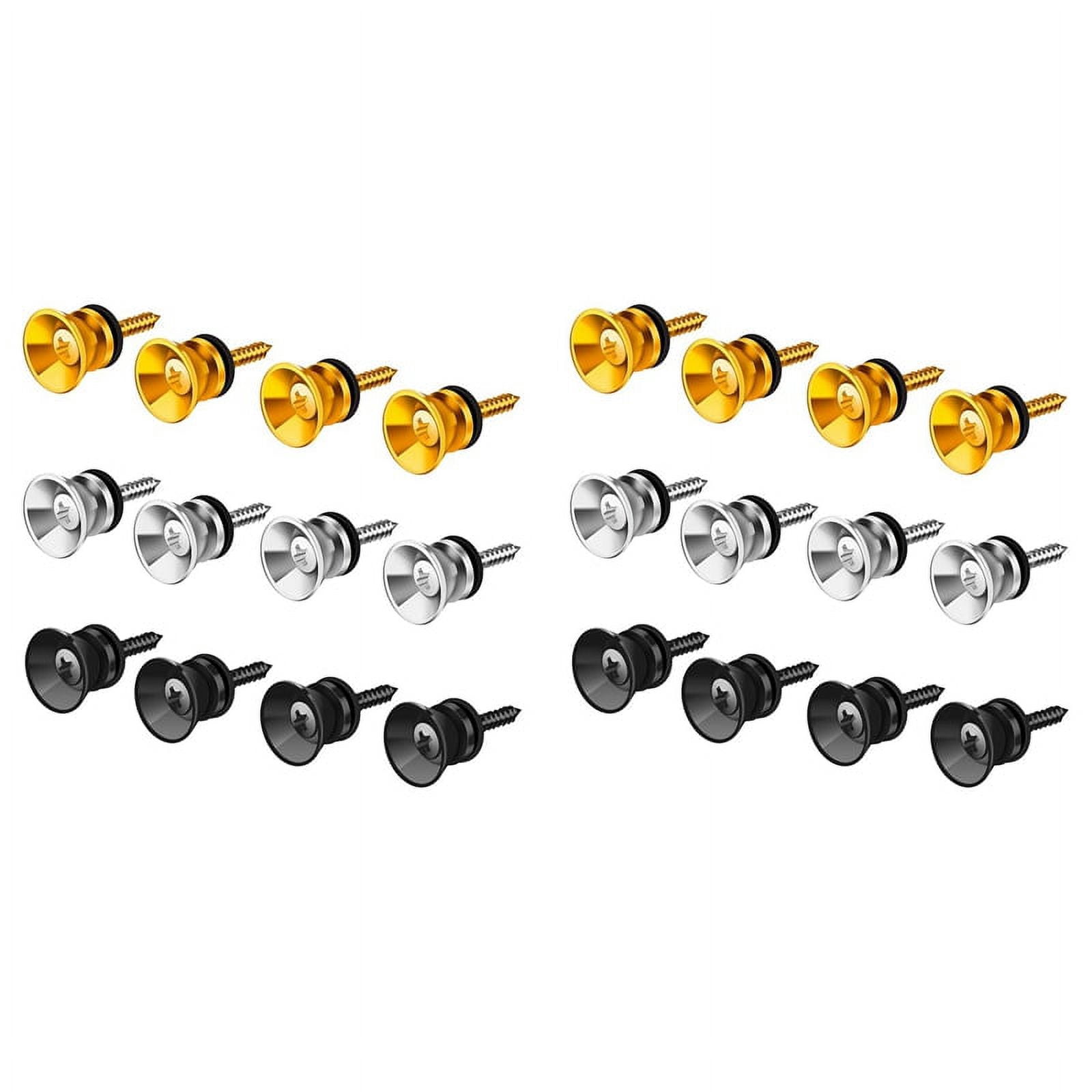 24Pcs Guitar Strap Locks Buttons Metal End Pins with Mounting Screws ...