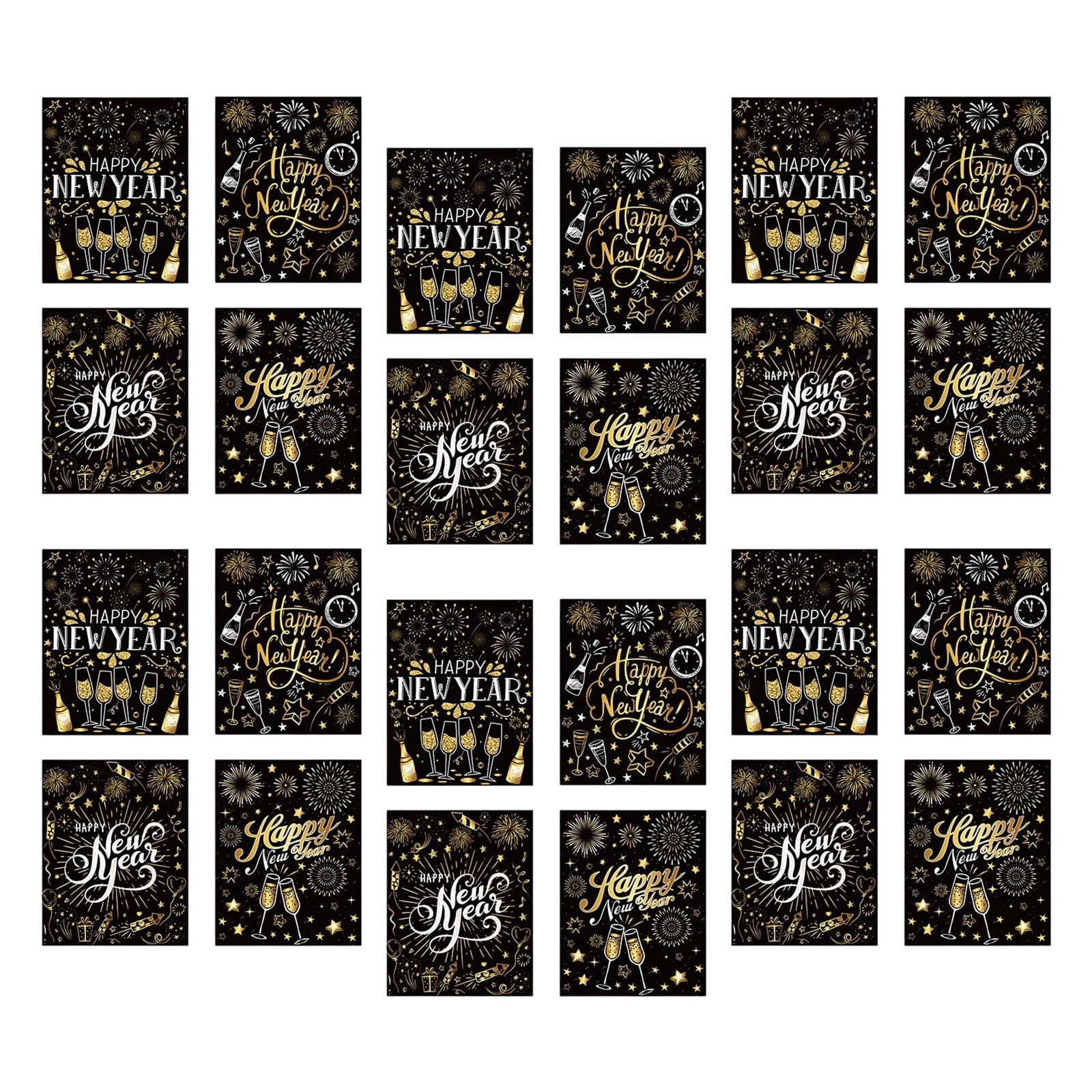 24Pcs Happy New Year Bottle Sticker For Champagne Wine Holiday Drinks ...