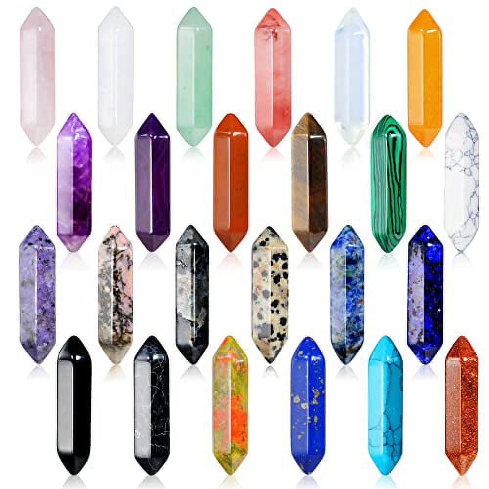 24Pcs Healing Crystals Stones Sets, Hexagonal Bullet Shaped Reiki ...