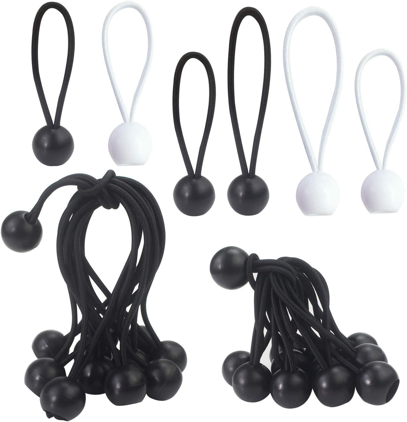 24Pcs Heavy Duty Ball Bungee Cords 4 inch and 6 inch, Canopy Tarp Tie ...