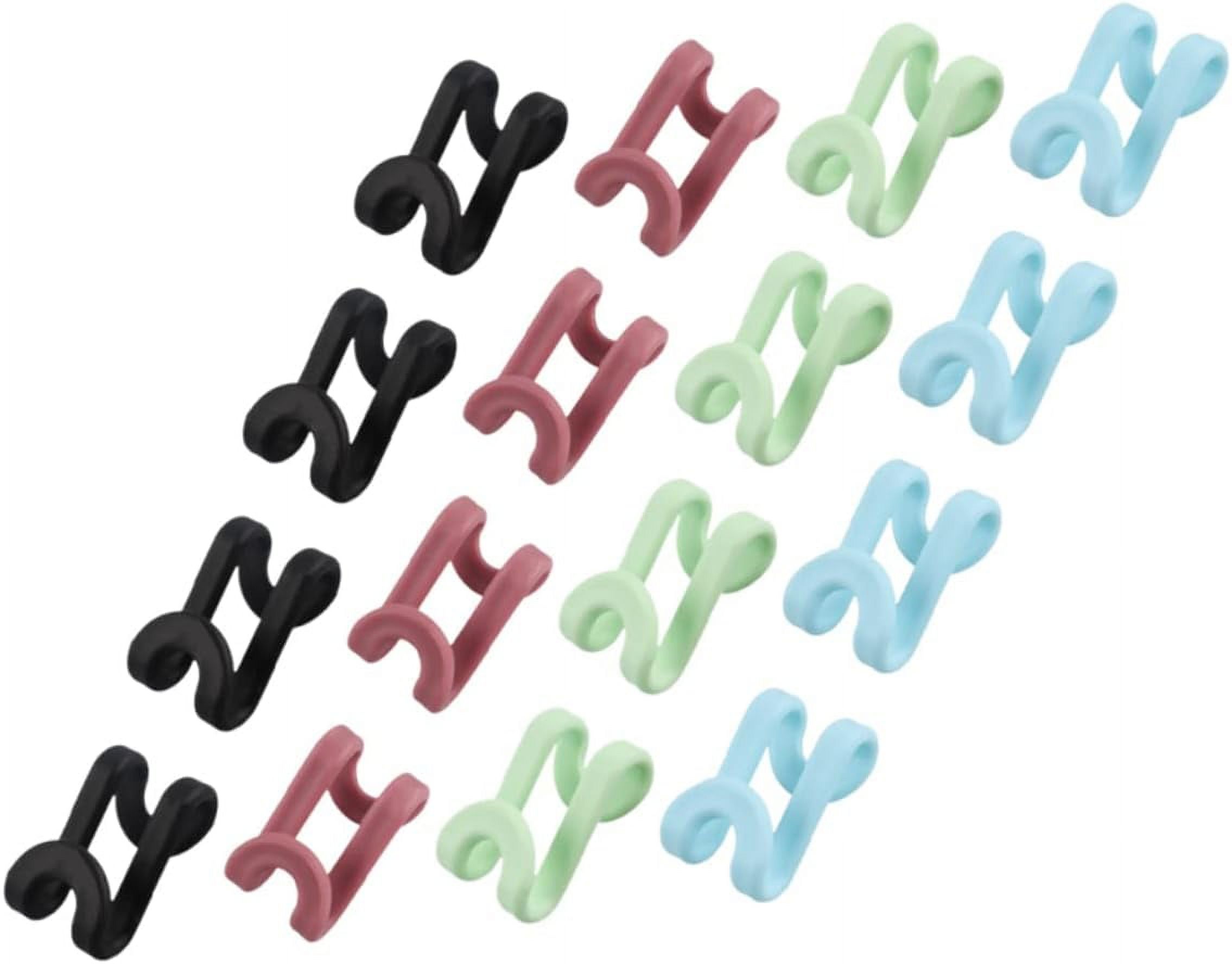 24Pcs Heavy Duty Clothes Rack Plastic Hanger Hooks Space Saving Hooks ...