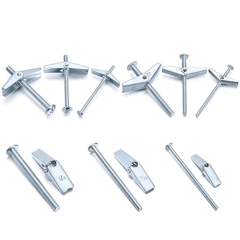 24Pcs Heavy Duty Drywall Anchors and Screws,Toggle Bolts and Wing Nuts ...