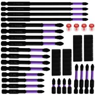 HART 17-Piece Impact Rated Driver Bit Set with 3 Bit Holders and ...