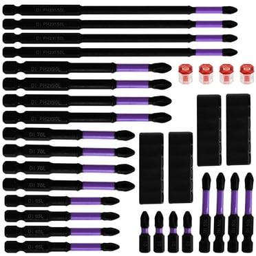 HART 17-Piece Impact Rated Driver Bit Set with 3 Bit Holders and ...