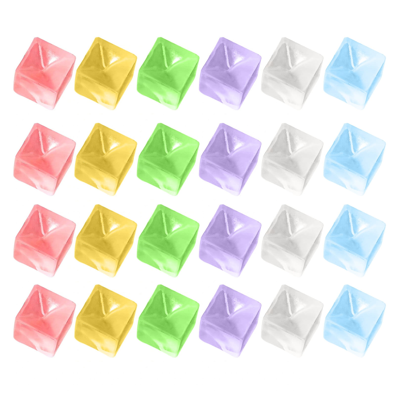24Pcs Ice Cube Squishes Toy Slow Rebound TPR Stress Relief Mini Clear ...