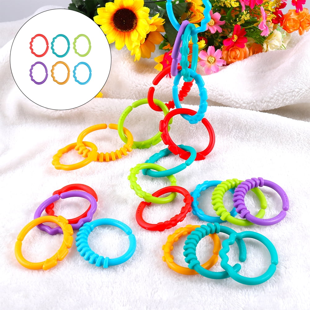 24Pcs Infant Connecting Ring Toy Creative Baby Molar Rings Baby Molar ...