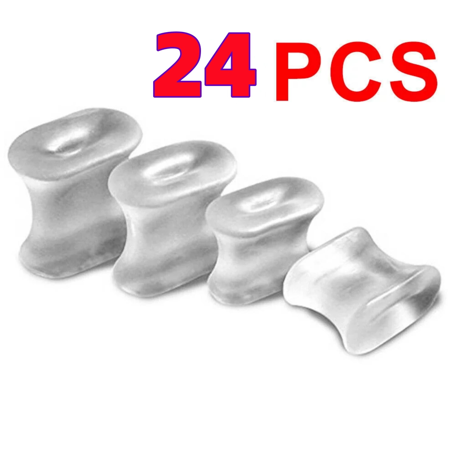 24Pcs JLLOM Silicone Gel Toe Separator Orthotics Bunion Toes Spacer ...